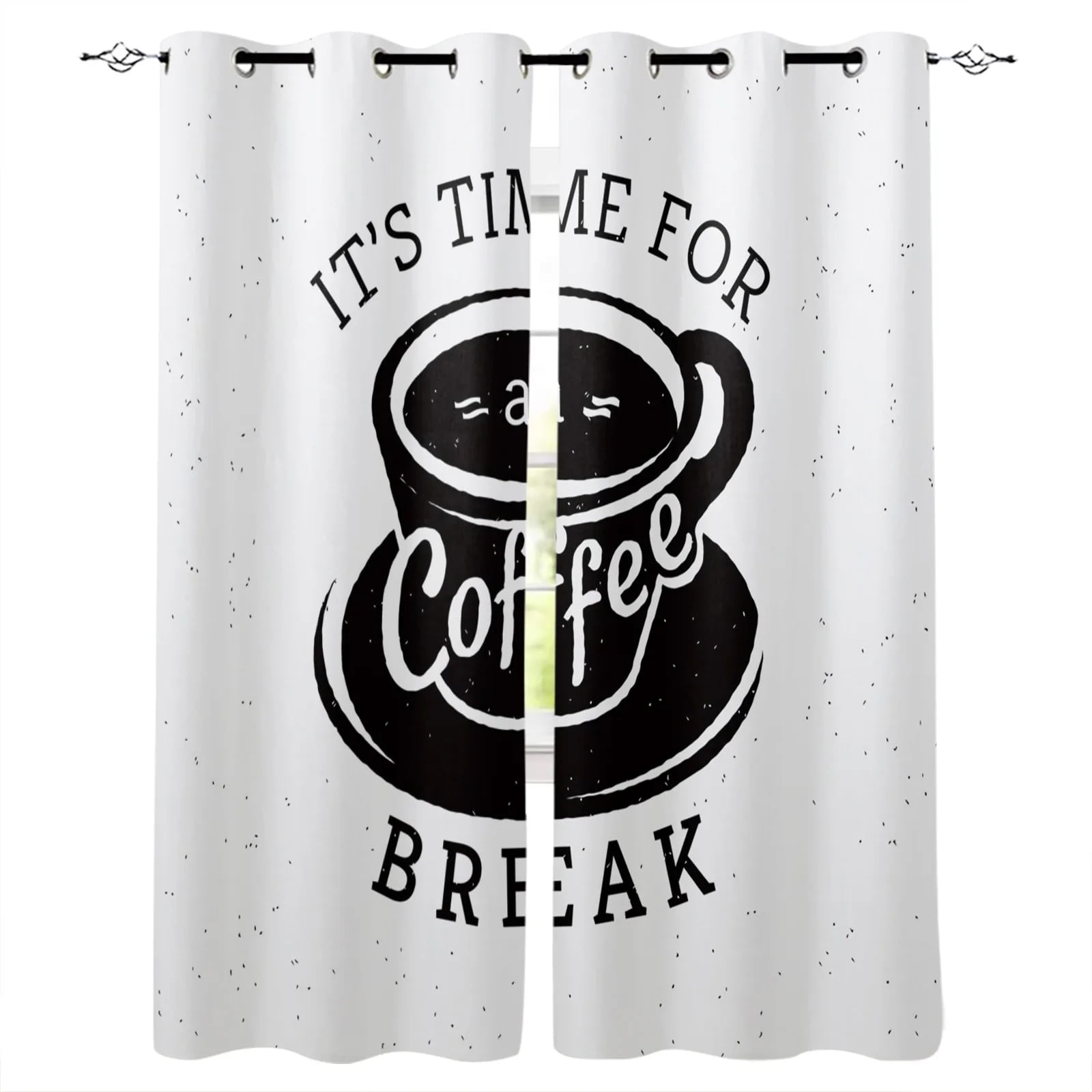 Cafe Doodle Teapot Cup Food Window Curtains Bedroom Kitchen Decor ...