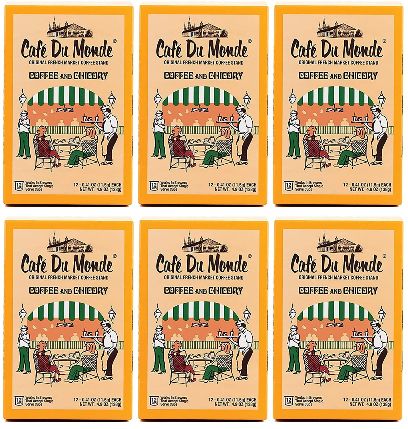 Cafe Du Monde dark roast Pods Coffee and Chicory Single Serve Cups (72 ...