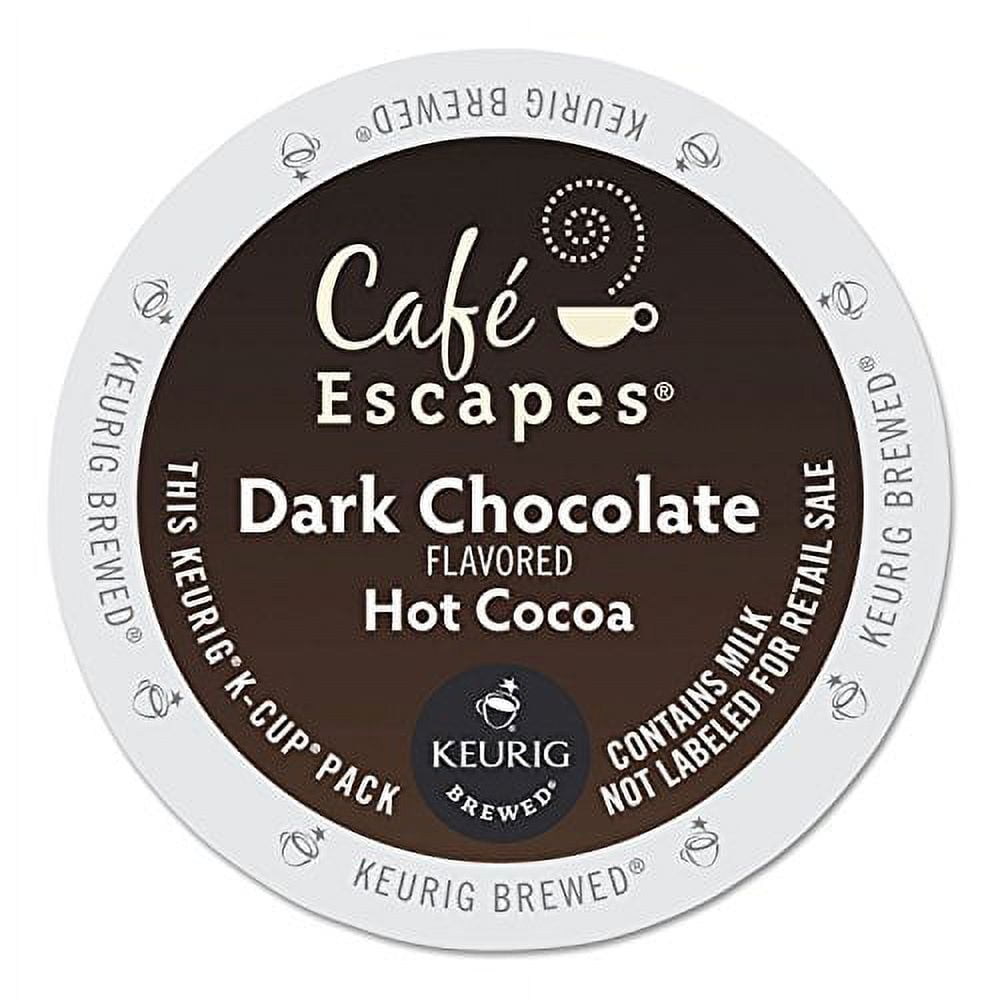 Cafe Escapes 6802Ct Dark Chocolate Hot Cocoa 4 Box/Carton K-Cups, 24 ...