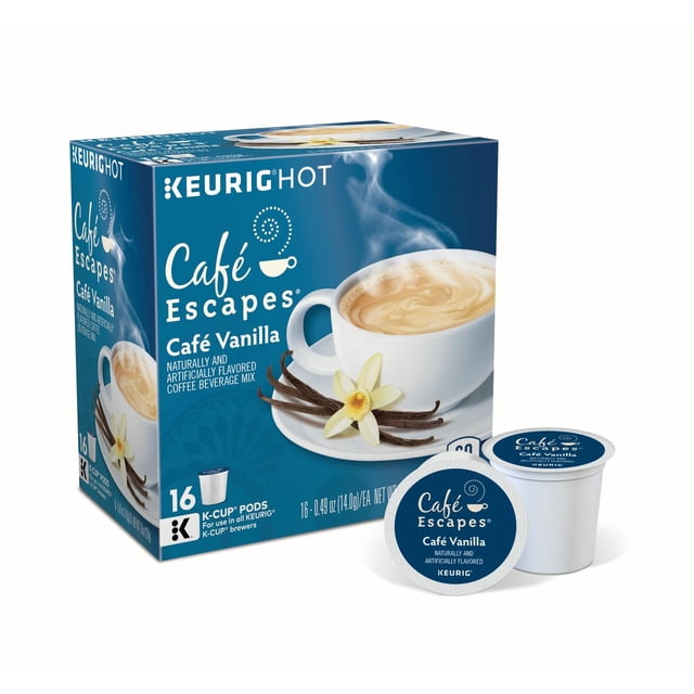 Cafe Escapes Coffee Flavored Vanilla, Keurig K-Cup Single Serve Pod ...