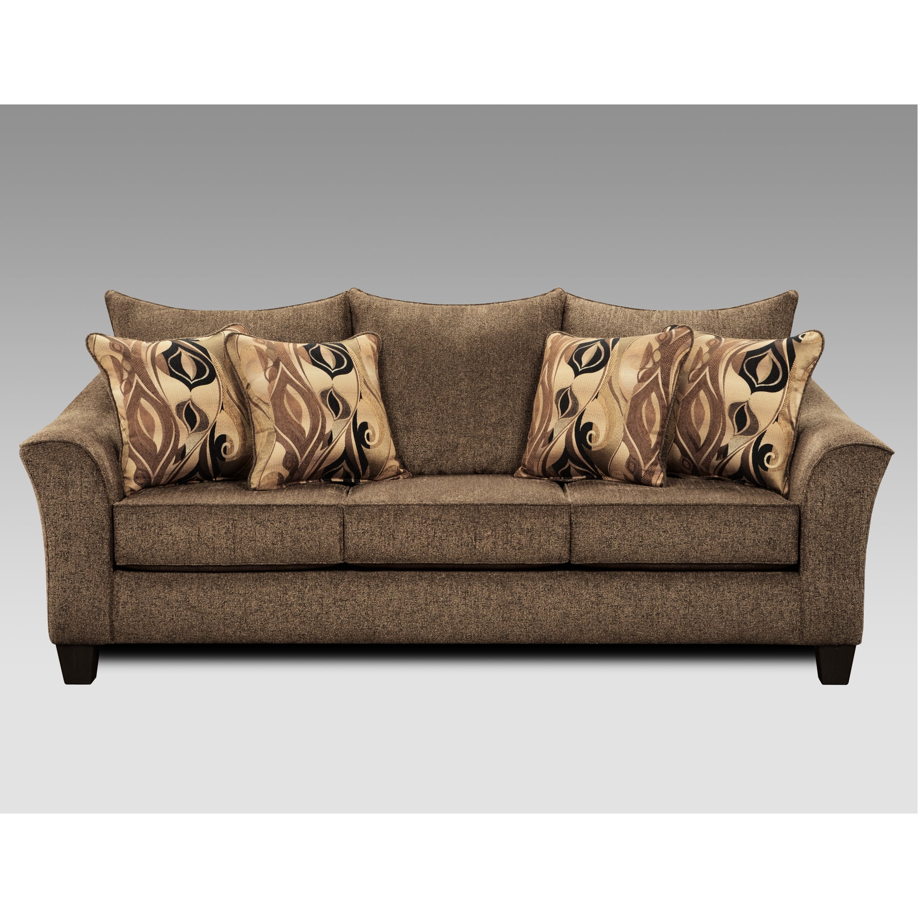 Cafe Fabric - Brown Textured Upholstery Back And Seat Cushions Throw ...