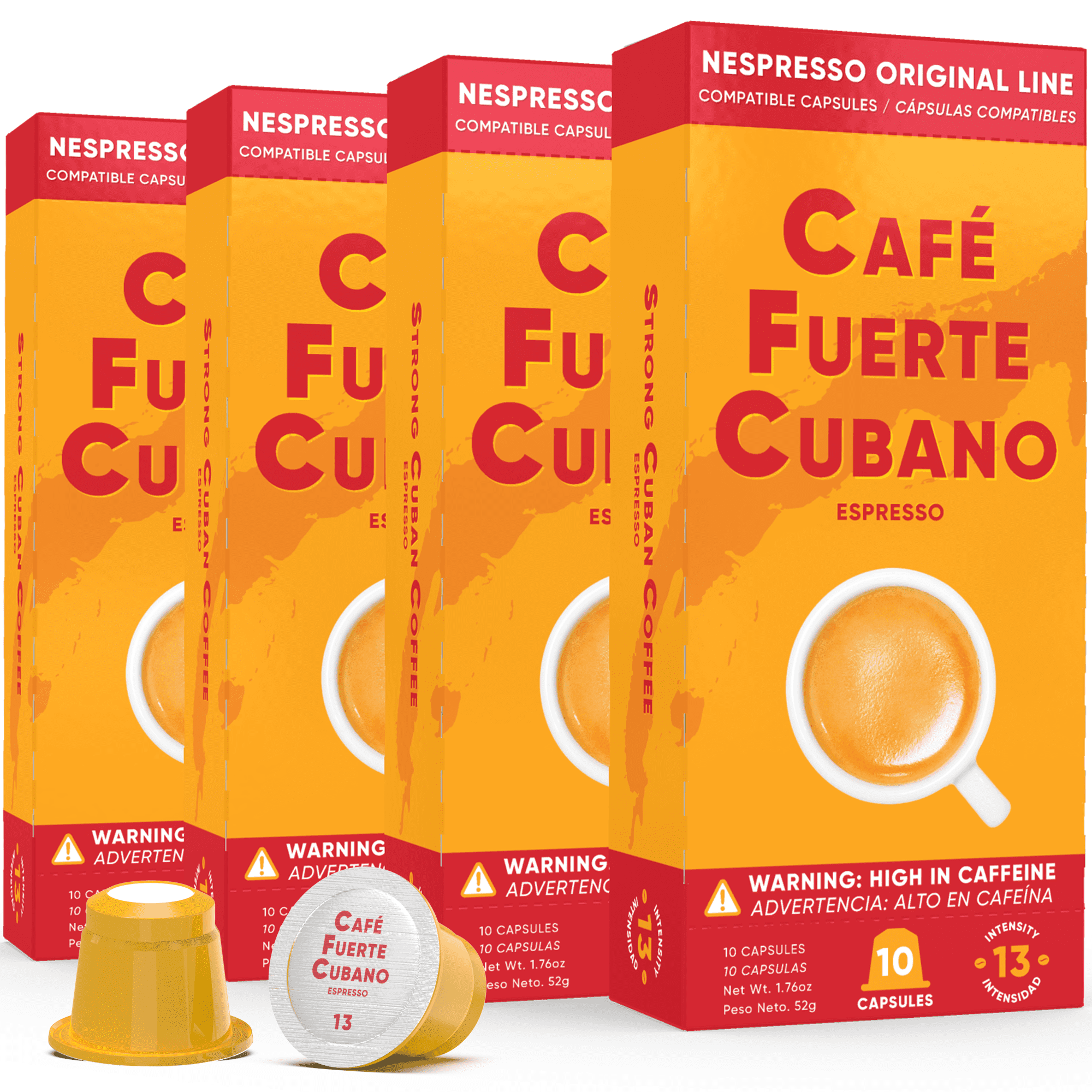 Cafe Fuerte Cubano Espresso Pods, Intensity 13, Compatible with ...