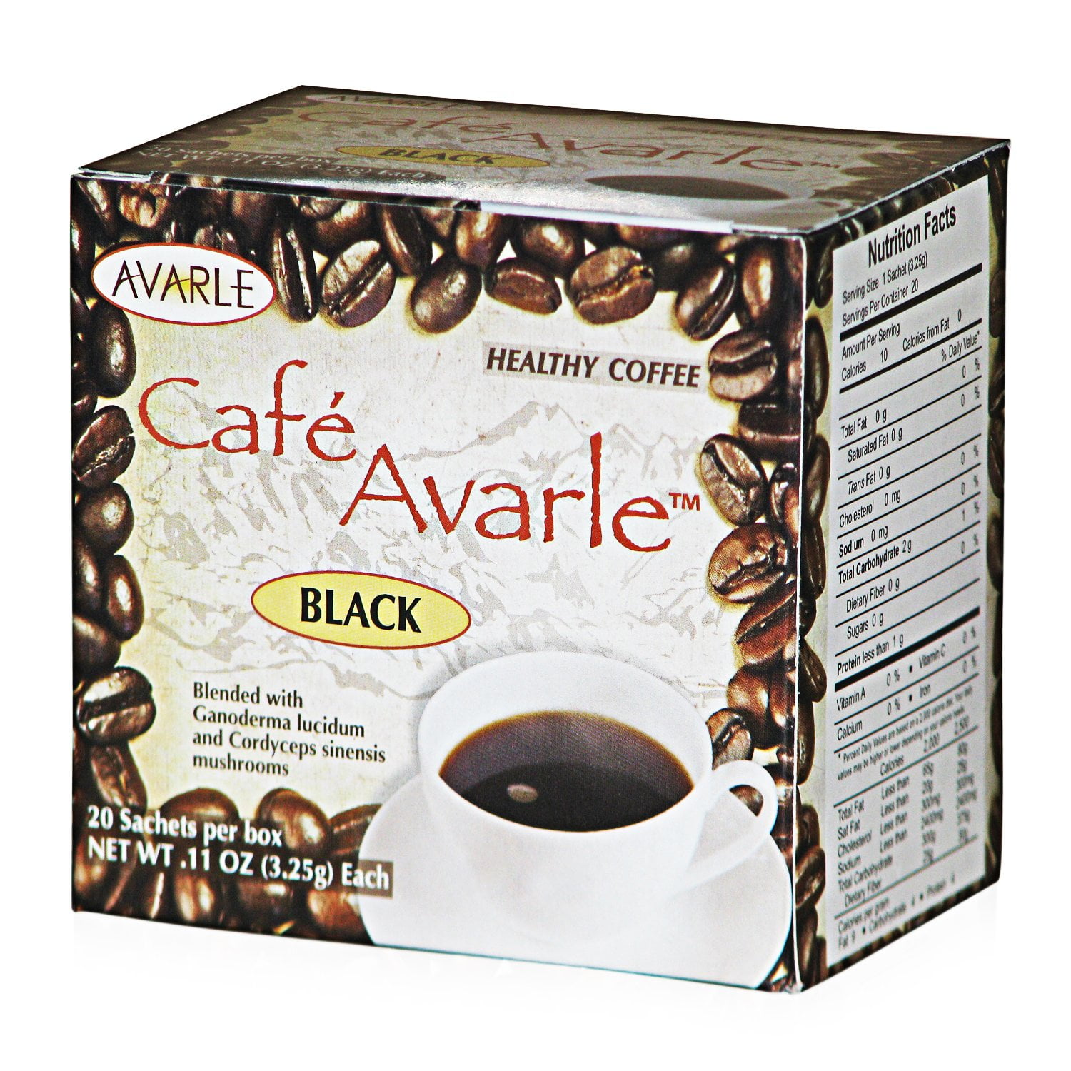 Cafe Healthy Black Coffee with Ganoderma & Cordyceps - 20 sachets ...