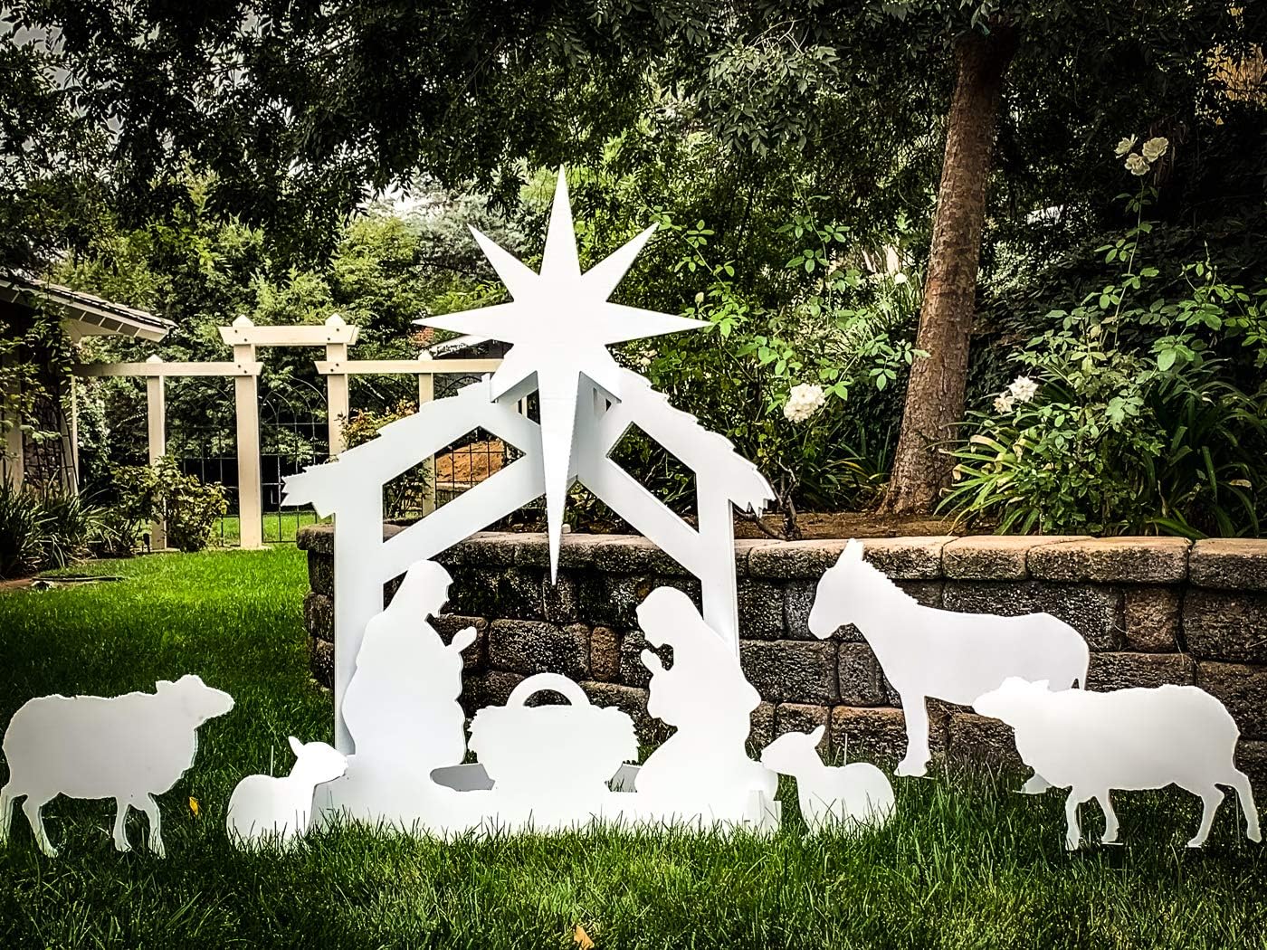 Cafe Large Outdoor Nativity Scene Yard Display Set | Front Lawn Sign ...