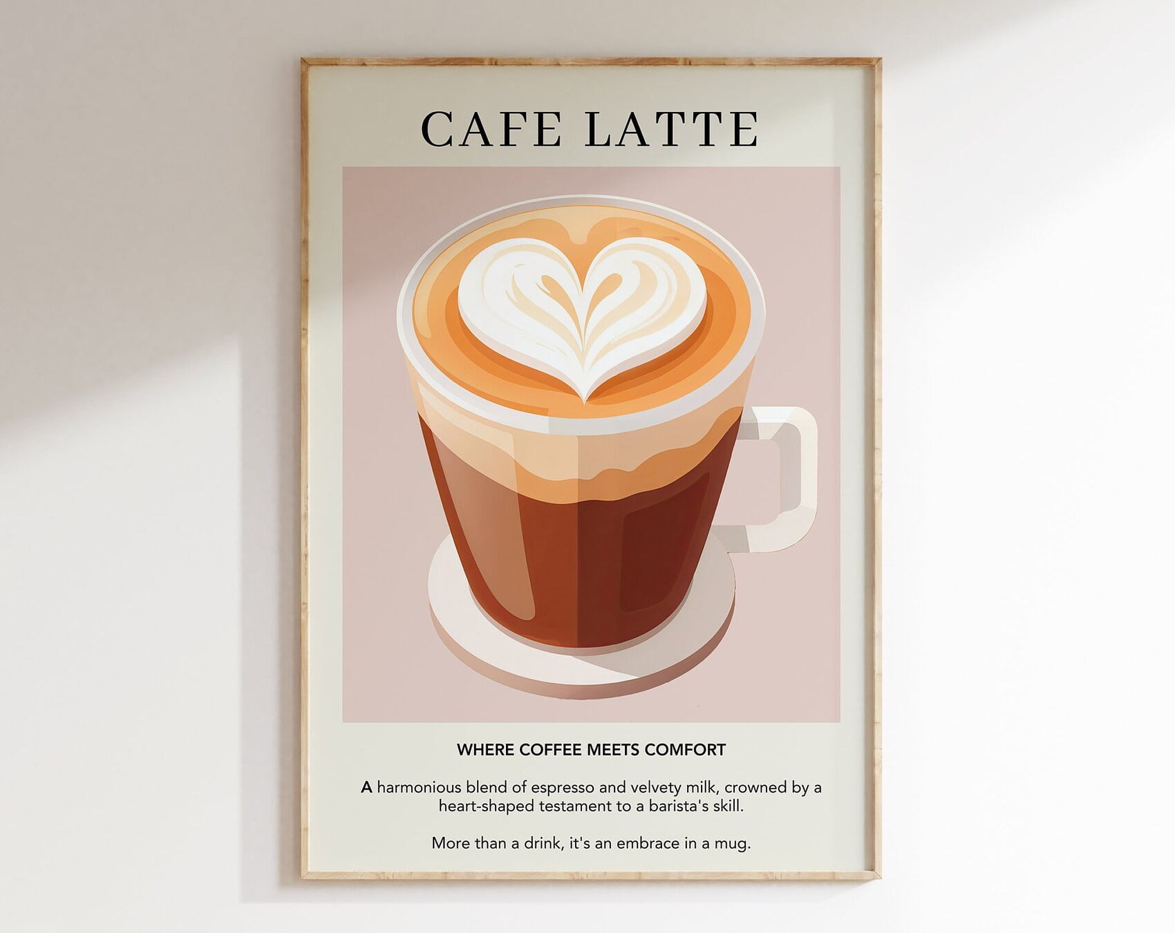 Cafe Latte Print | Coffee Art Poster | Gift for Her | Caffine Sign for ...