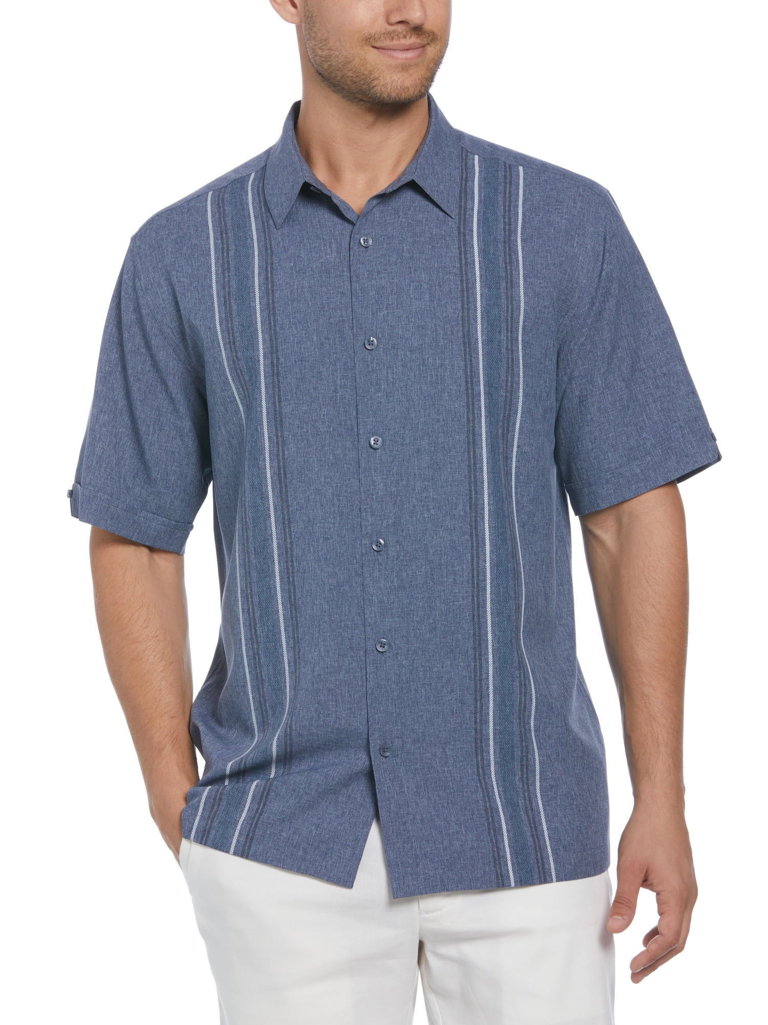 Cafe Luna Men's Chambray Striped Shirt - Walmart.com