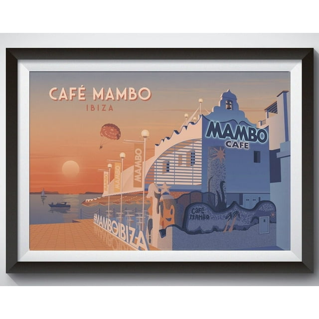 Cafe Mambo Travel Poster, Ibiza Spain, San Antonio, Pacha Ibiza ...