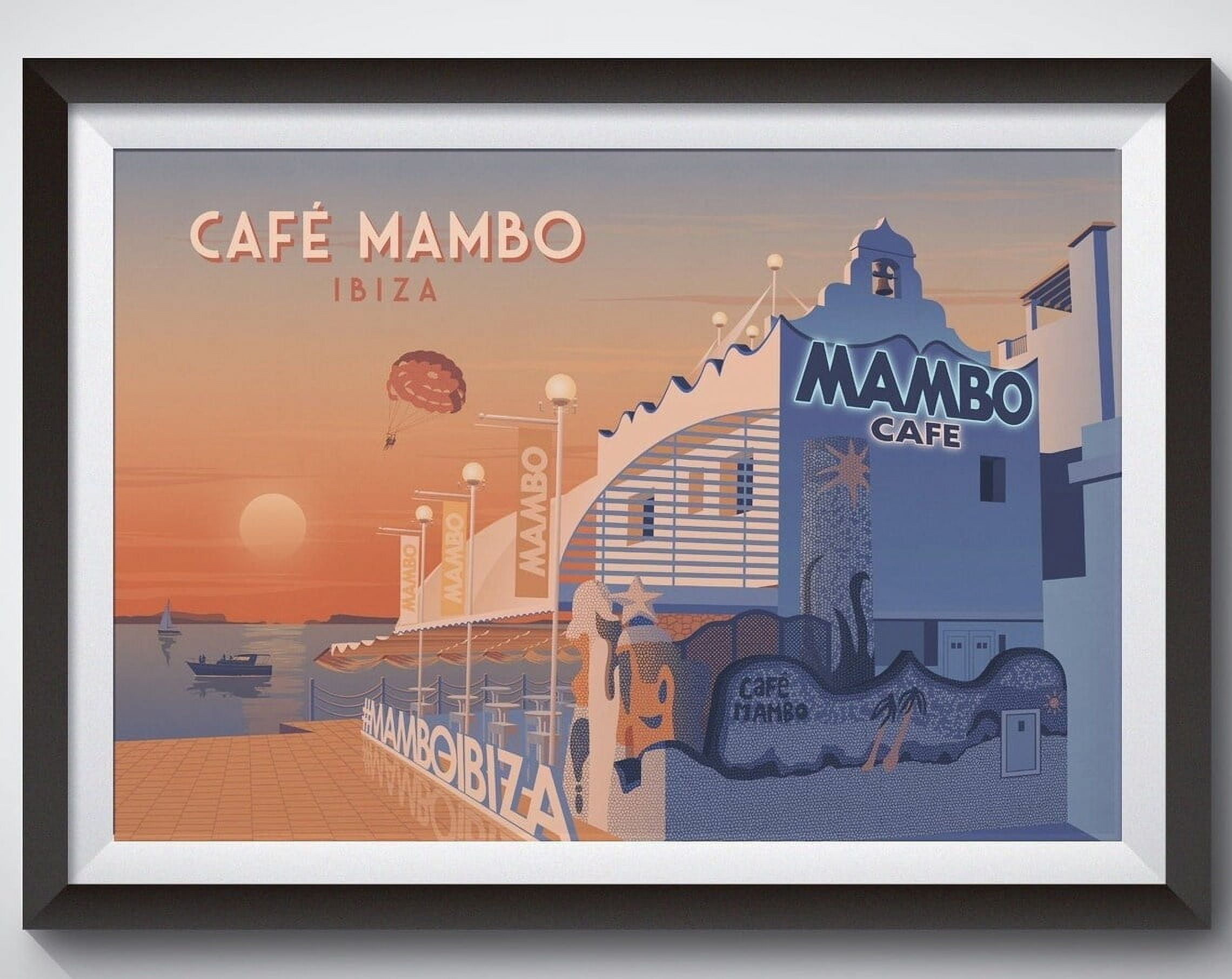 Cafe Mambo Travel Poster, Ibiza Spain, San Antonio, Pacha Ibiza ...