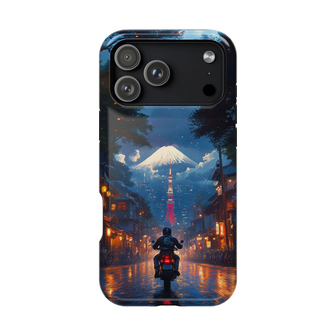 Cafe Motorcycle Racer Japan Mount Fuji Retro Culture Case with iPhone ...