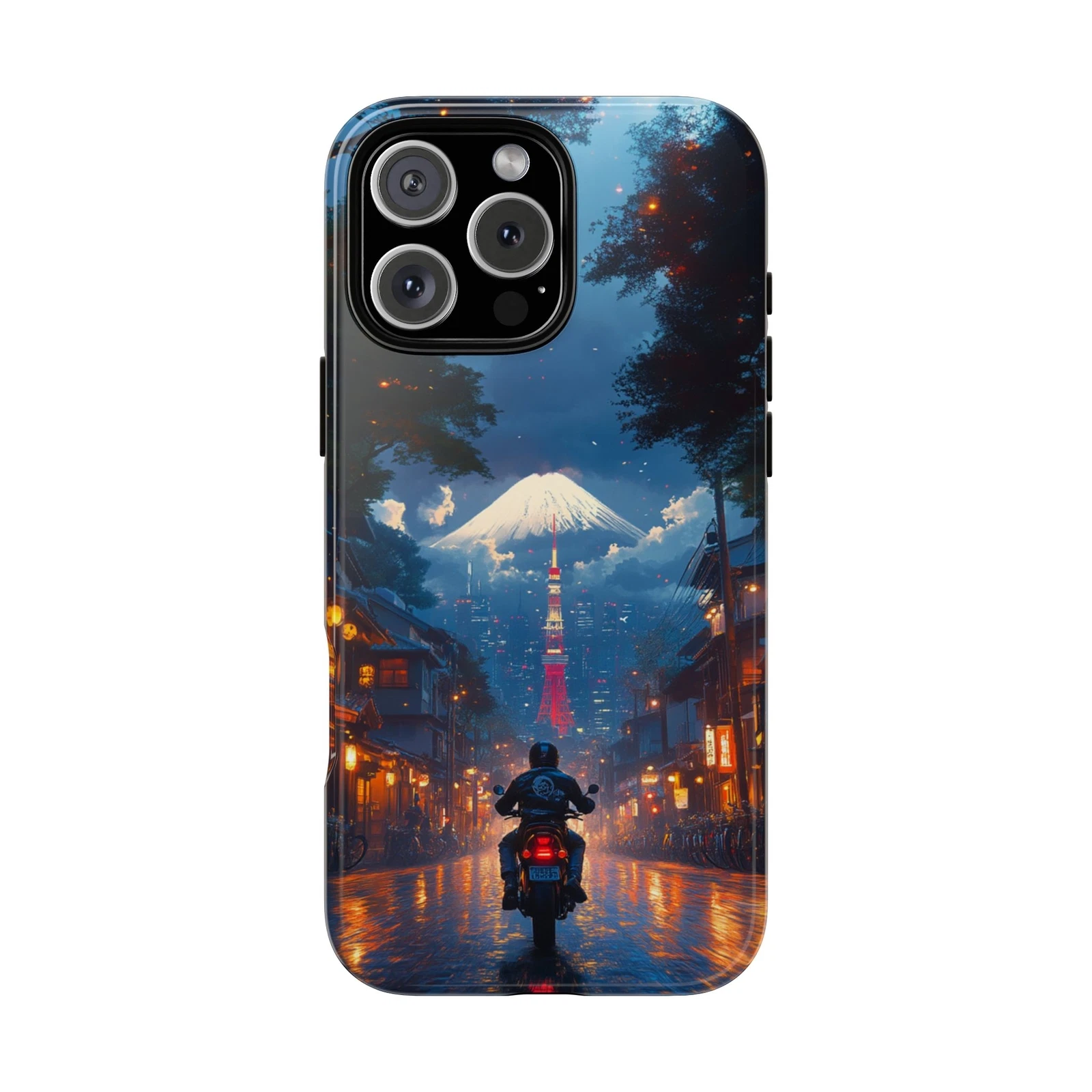 Cafe Motorcycle Racer Retro Art Phone Case for iPhone 11 to 17 Models ...