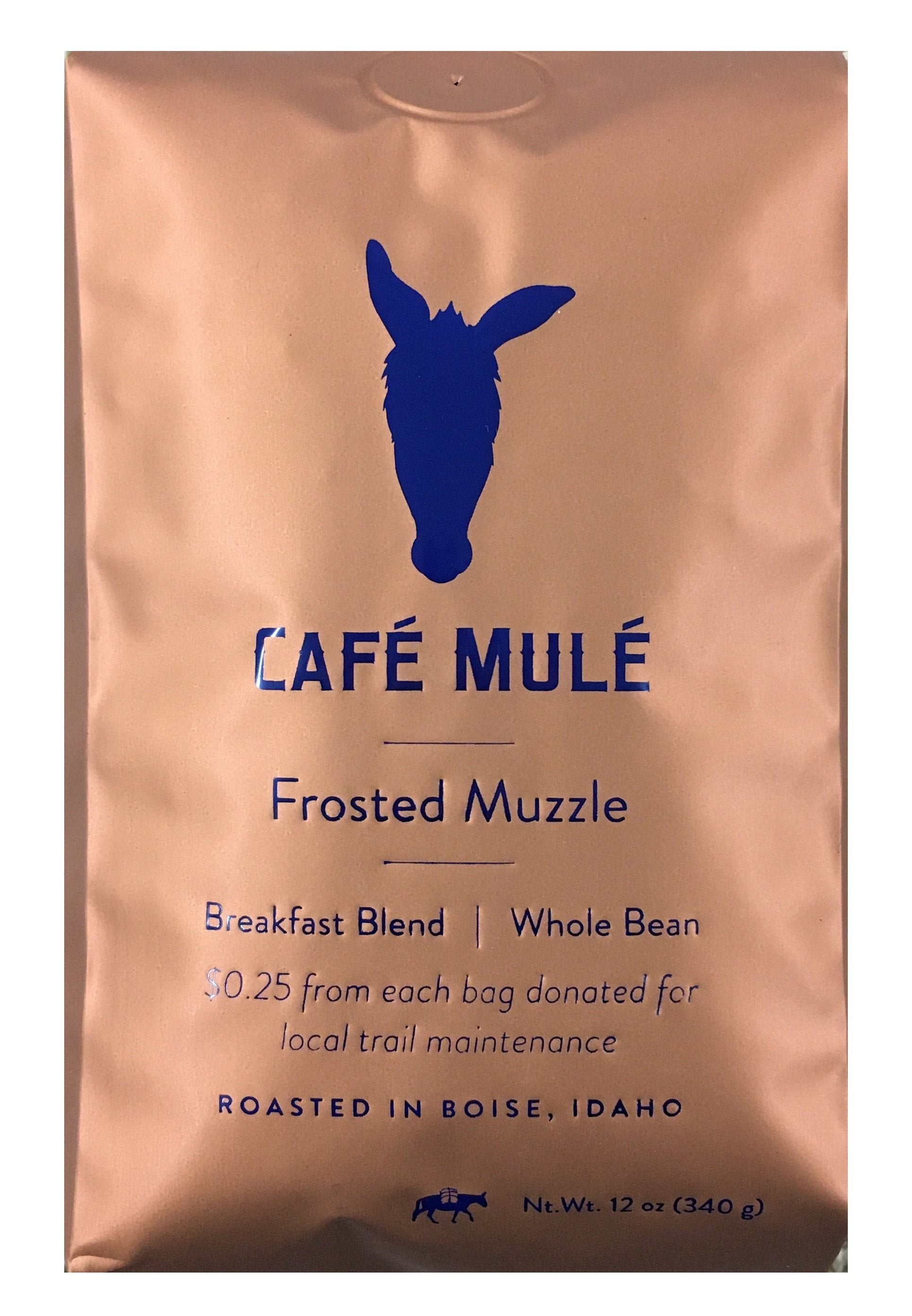 Cafe Mule, Frosted Muzzle, Whole Bean Coffee, Breakfast Blend, 12 oz ...