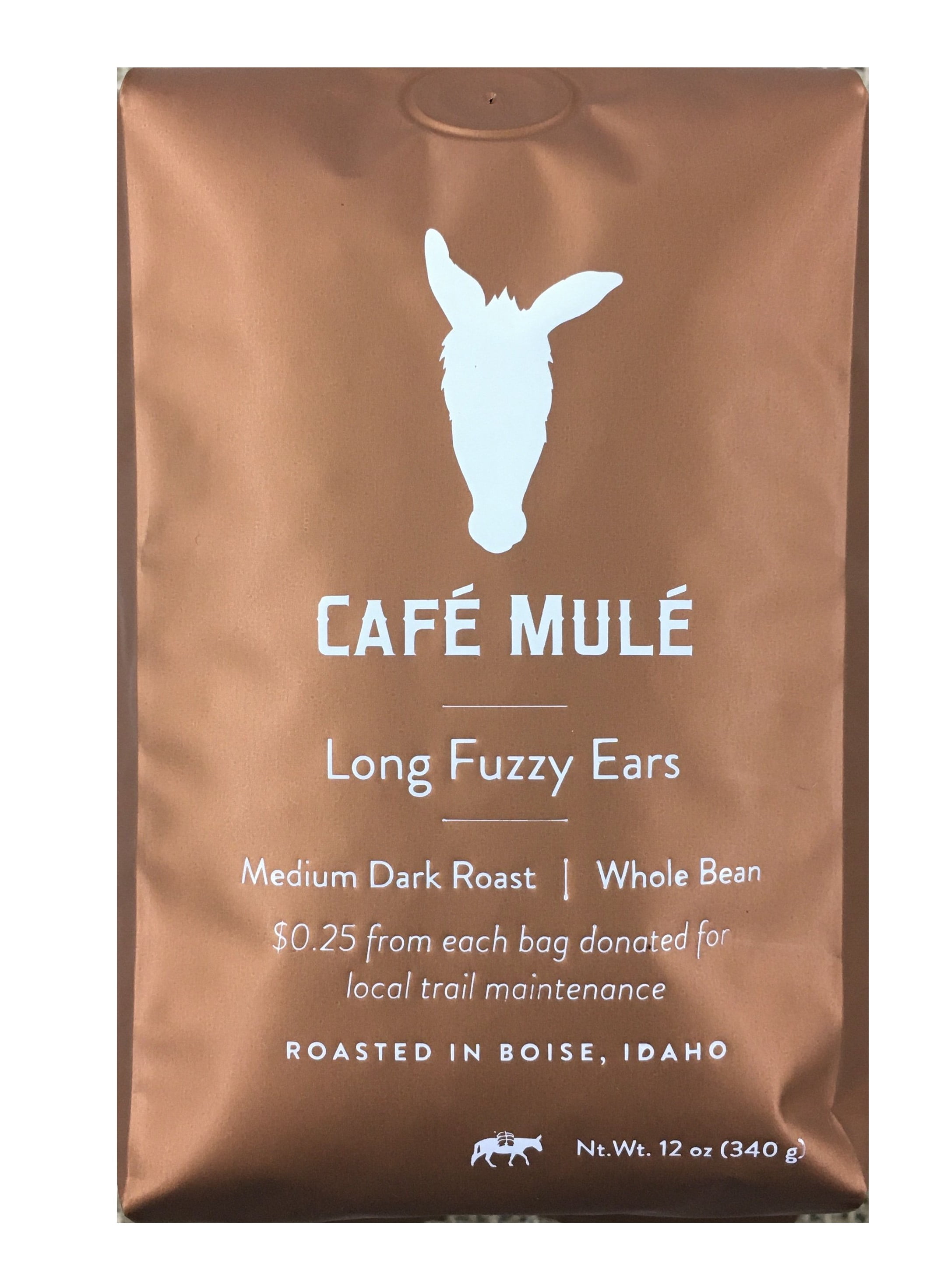 Cafe Mule, Long Fuzzy Ears, Whole Bean Coffee, Medium Dark Roast, 12 oz ...