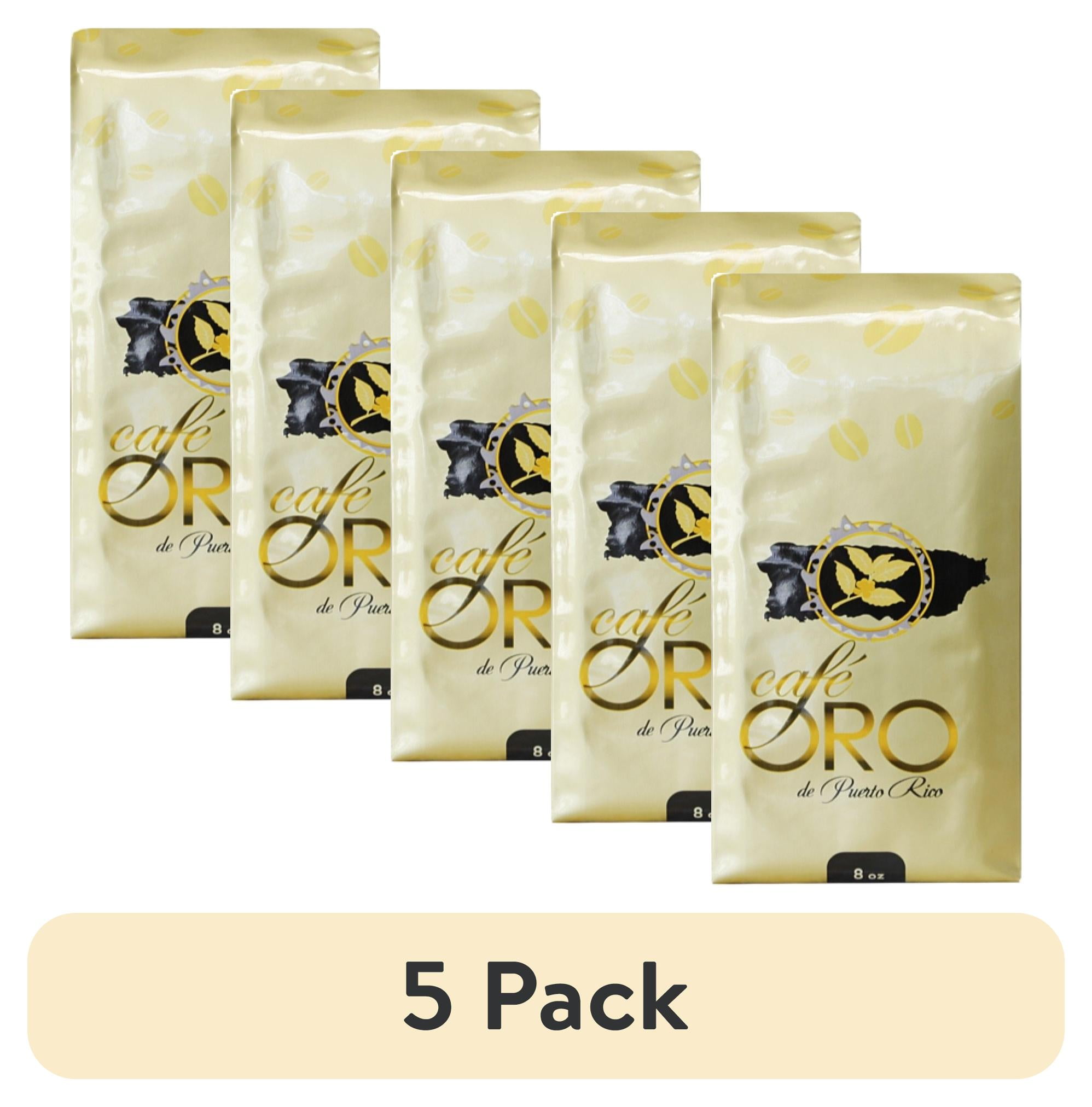 (5 pack) Cafe Oro De Puerto Rico Blend, Roasted, Ground, 8 oz, Medium ...