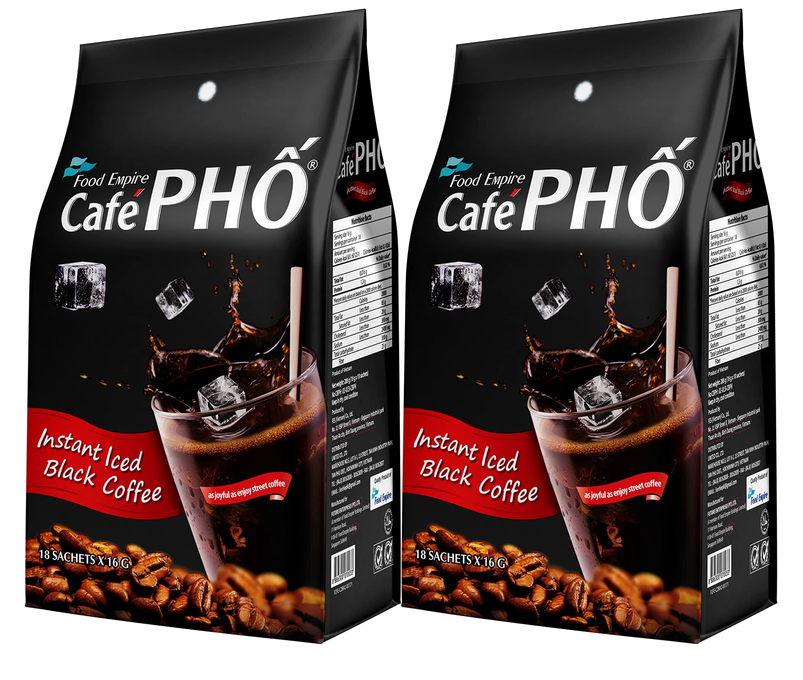 Cafe Pho Vietnamese Instant Coffee Mix, Iced Black Coffee, Cafe Den Da ...