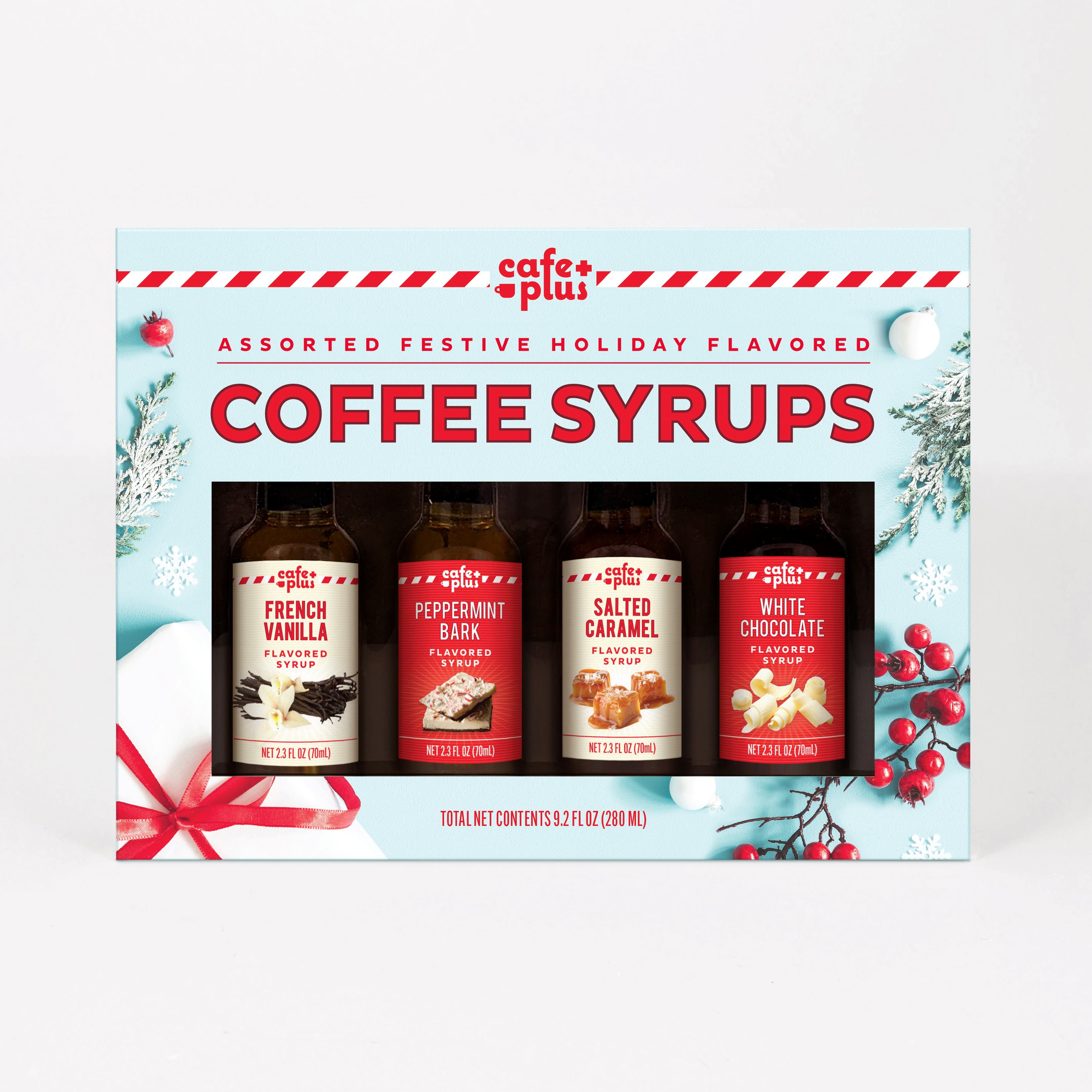 Cafe Plus Four Pack Coffee Syrup Sampler of Assorted Liquid Coffee Syrup Flavors by MSRF, Inc ...