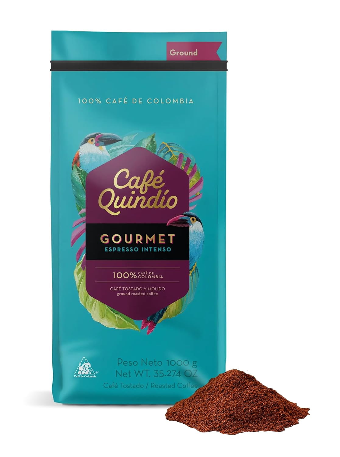 Cafe Quindio Medium-Dark Roast 100% Colombian Excelso Ground Arabica ...