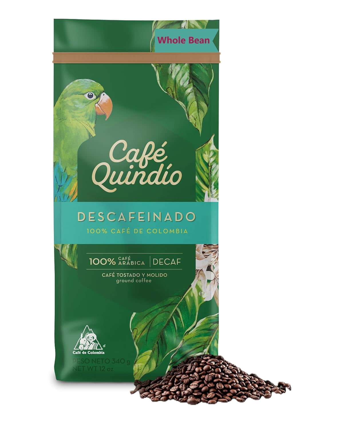 Cafe Quindio Medium Roast 100% Colombian Excelso Whole Bean Arabica ...