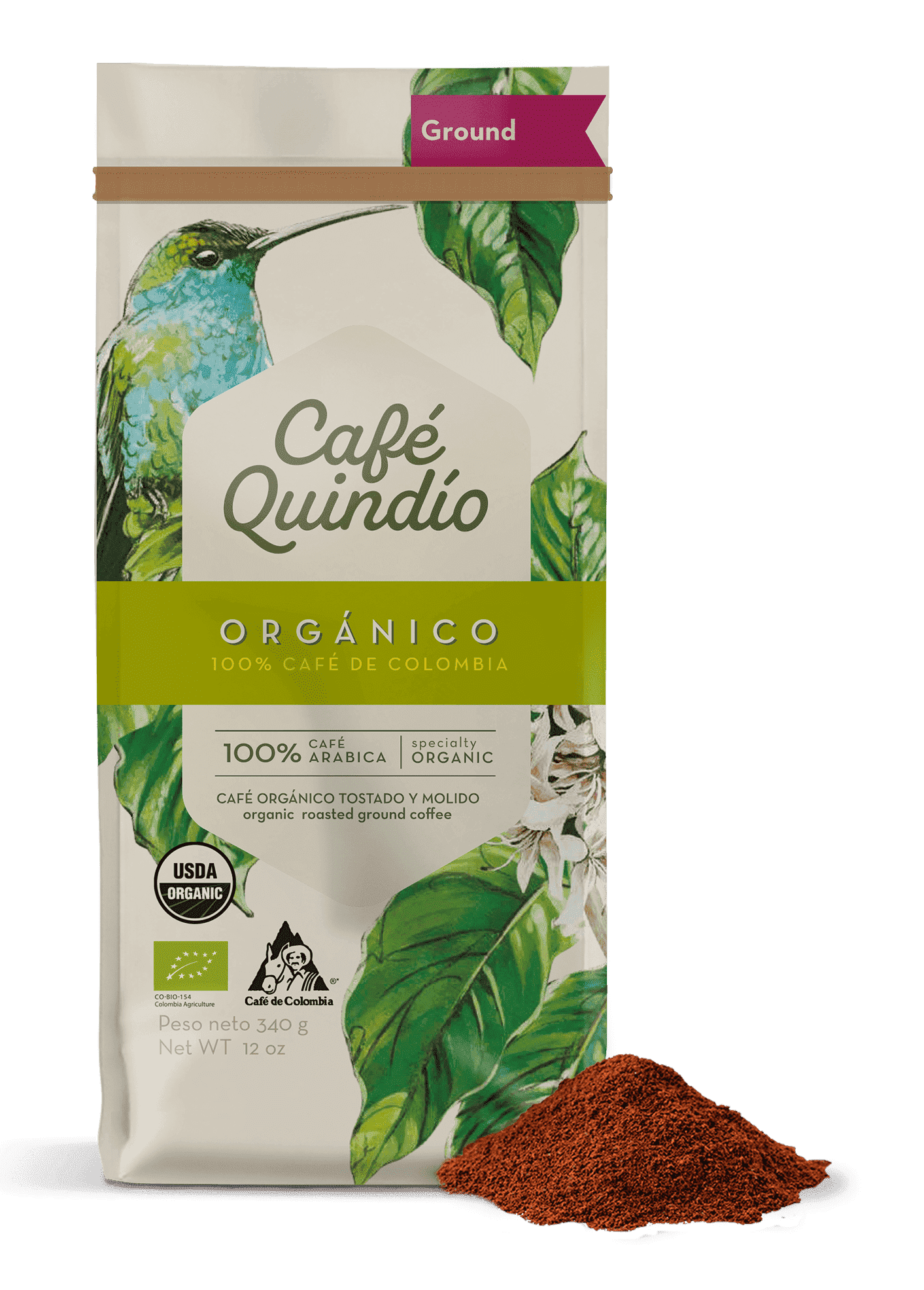 Cafe Quindio Organic, USDA Certified - Medium Roast 100% Colombian ...