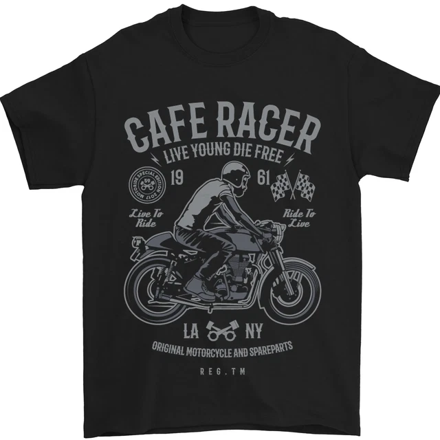 Cafe Racer Live Young Biker Motorcycle T-Shirt - Walmart.com