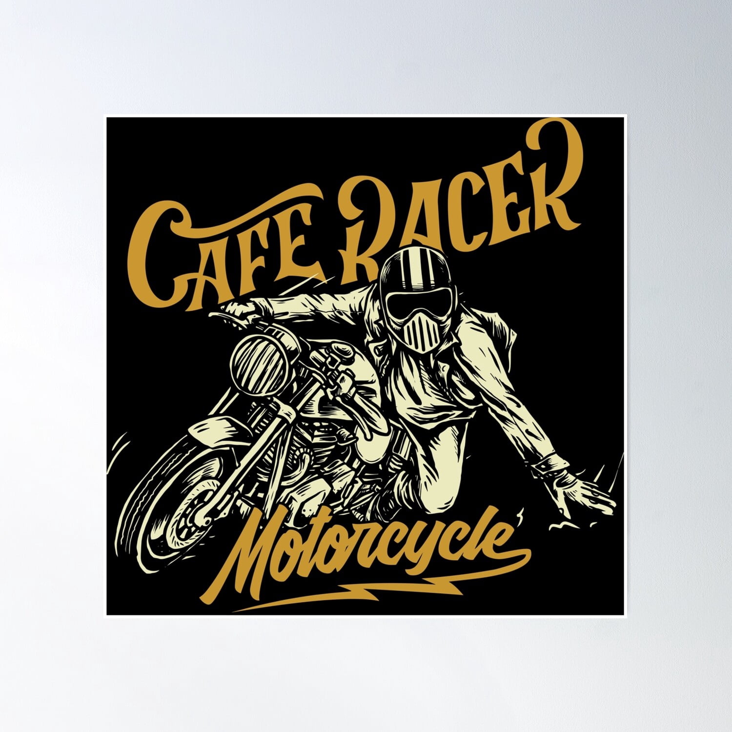 Cafe Racer Motorcycle | Motorcycle, Bike, Biker, Rider, Poster Wall Art ...