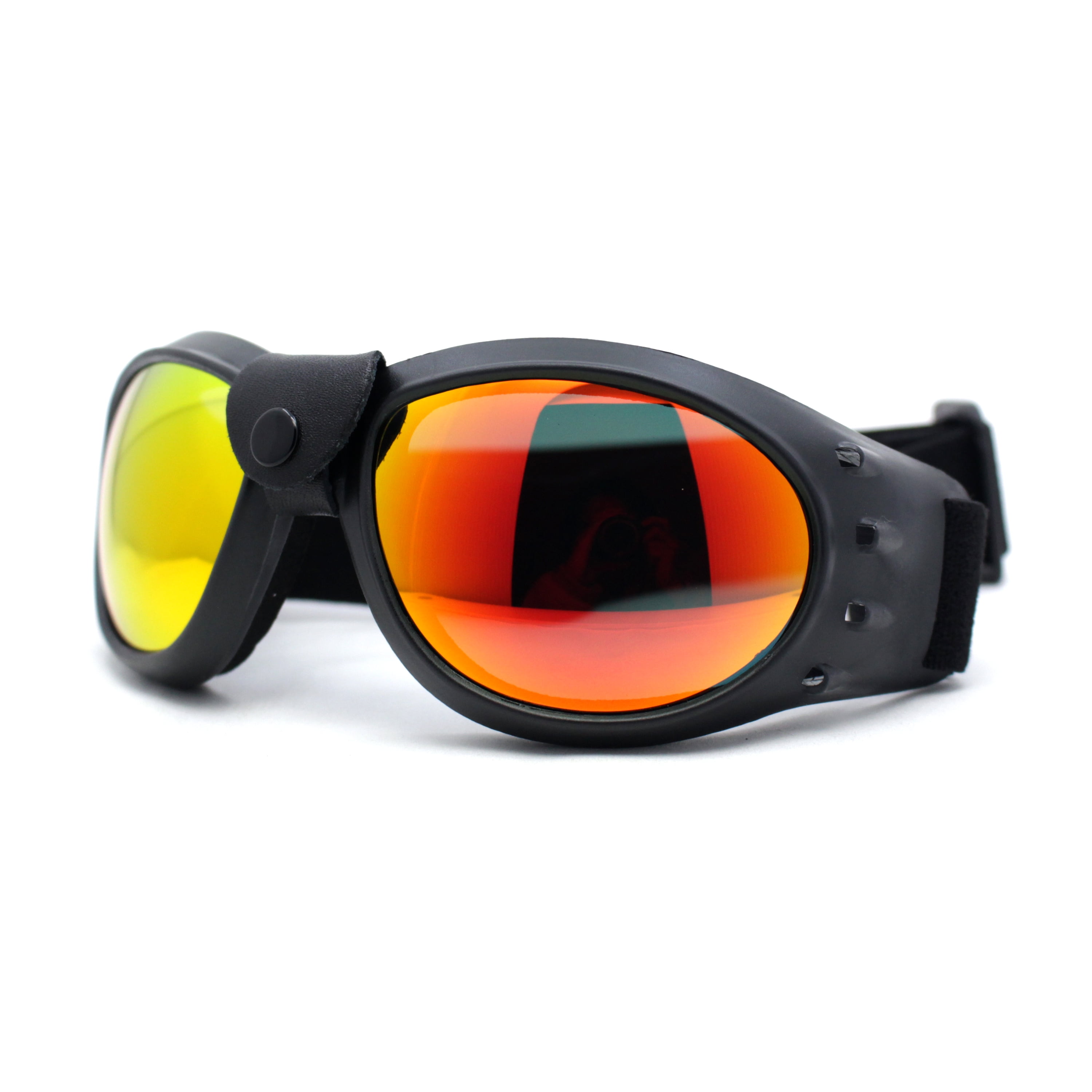 Cafe Racer Reflective Color Mirror Lens Retro Paded Riding Goggle ...