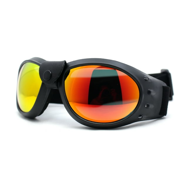 Cafe Racer Reflective Color Mirror Lens Retro Paded Riding Goggle ...