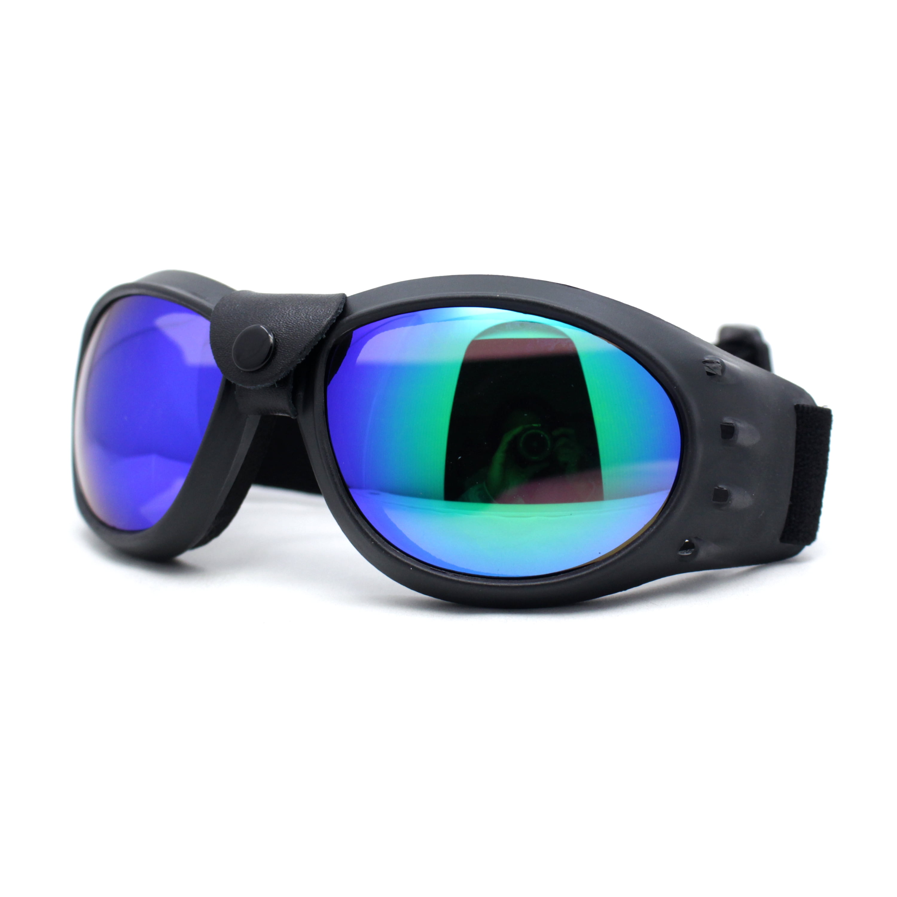 Cafe Racer Reflective Color Mirror Lens Retro Paded Riding Goggle ...