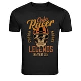 Cafe Racer Skull Helmet Custom Motors Legends Never Die T-Shirt ...