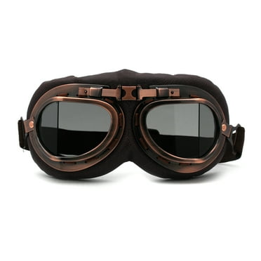 Steampunk Padded Motorcycle Goggles Adjustable Strap Costume Brown ...