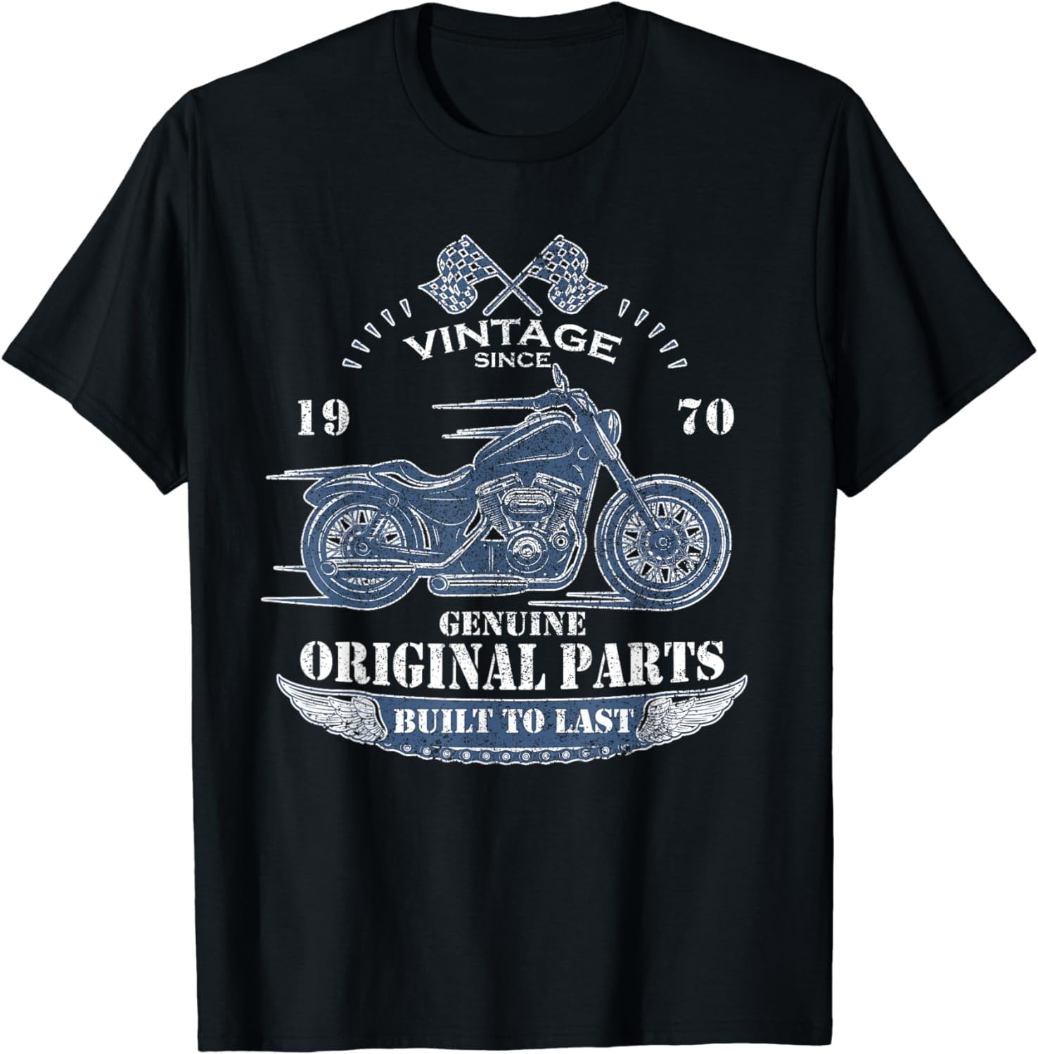 Cafe Racer Vintage Since 1970 Build To Last Motorcycle T-Shirt ...
