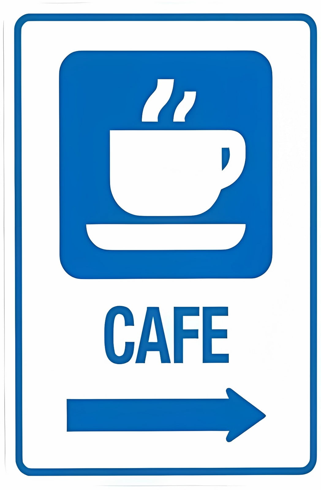 Cafe with Right Arrow Hospital Warning Sign 12 x 8 Inches - Room ...