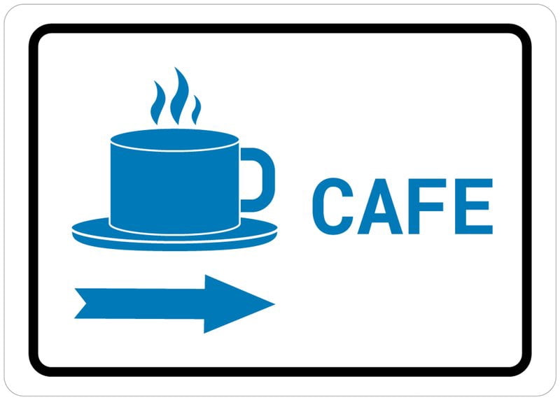 Cafe Right Arrow Sign Safety Restriction Alert Attention Caution ...