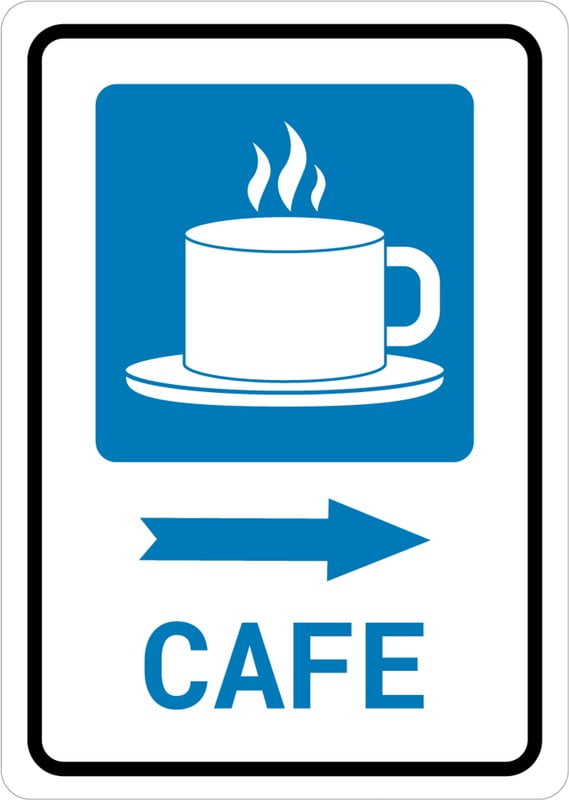 Cafe Right Arrow Sign Safety Restriction Alert Attention Caution ...