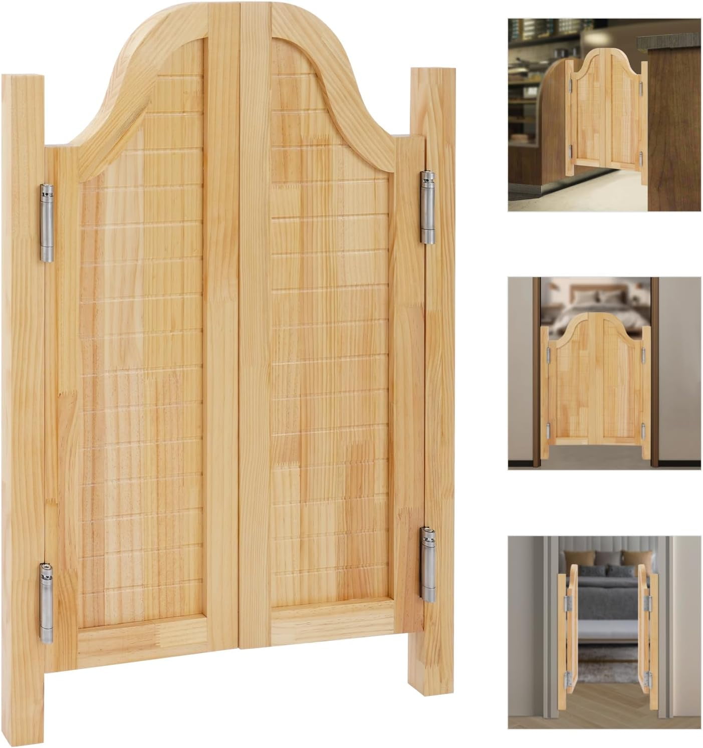 Cafe Saloon Interior Door 1.34" Thick Solid Wood Doors Includes Hinges ...