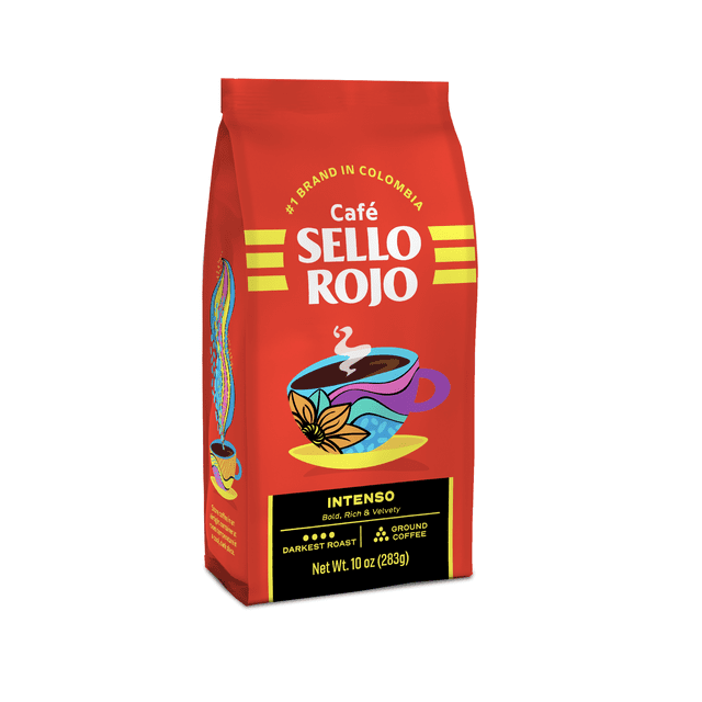Cafe Sello Rojo Intenso Coffee |Darkest Roast Ground Coffee Bag | 10 oz ...