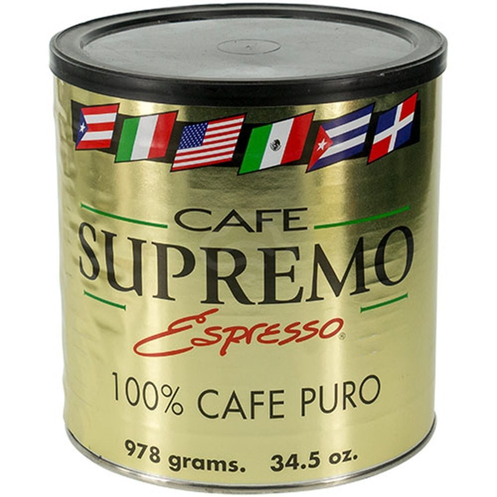 Cafe Supremo Dark Roast 100% Pure Espresso Ground Coffee Can - 34.5 ...