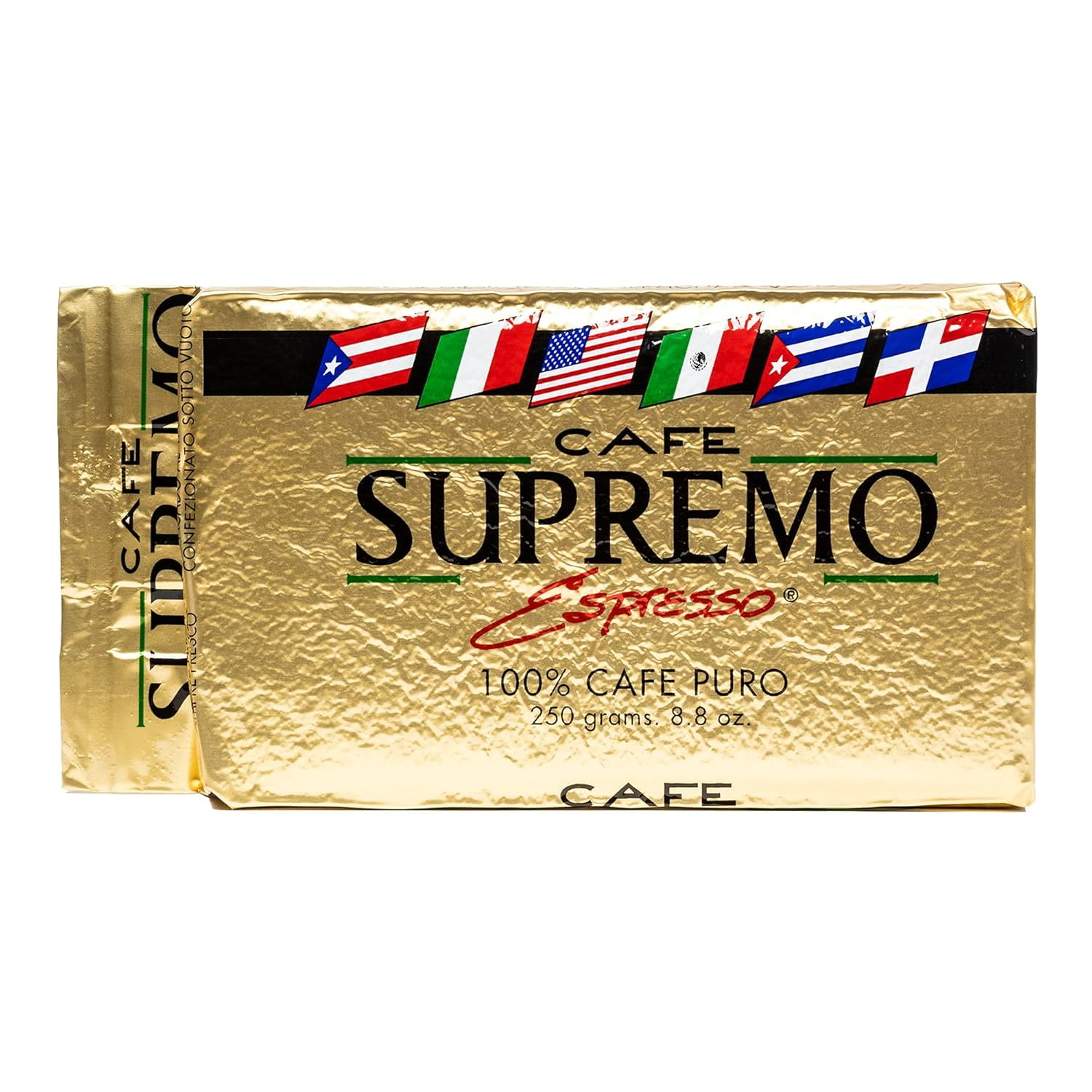 Cafe Supremo Espresso Coffee, Dark Roast, 100% Espresso Ground Coffee ...