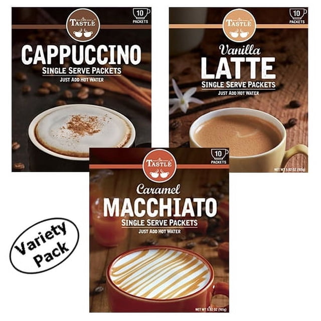 Cafe Tastle Cappuccino, Vanilla Latte, Caramel Macchiato Variety Pack ...