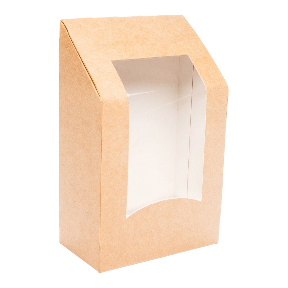 Cafe Vision Rectangle Kraft Paper Sandwich / Wrap Take Out Container ...
