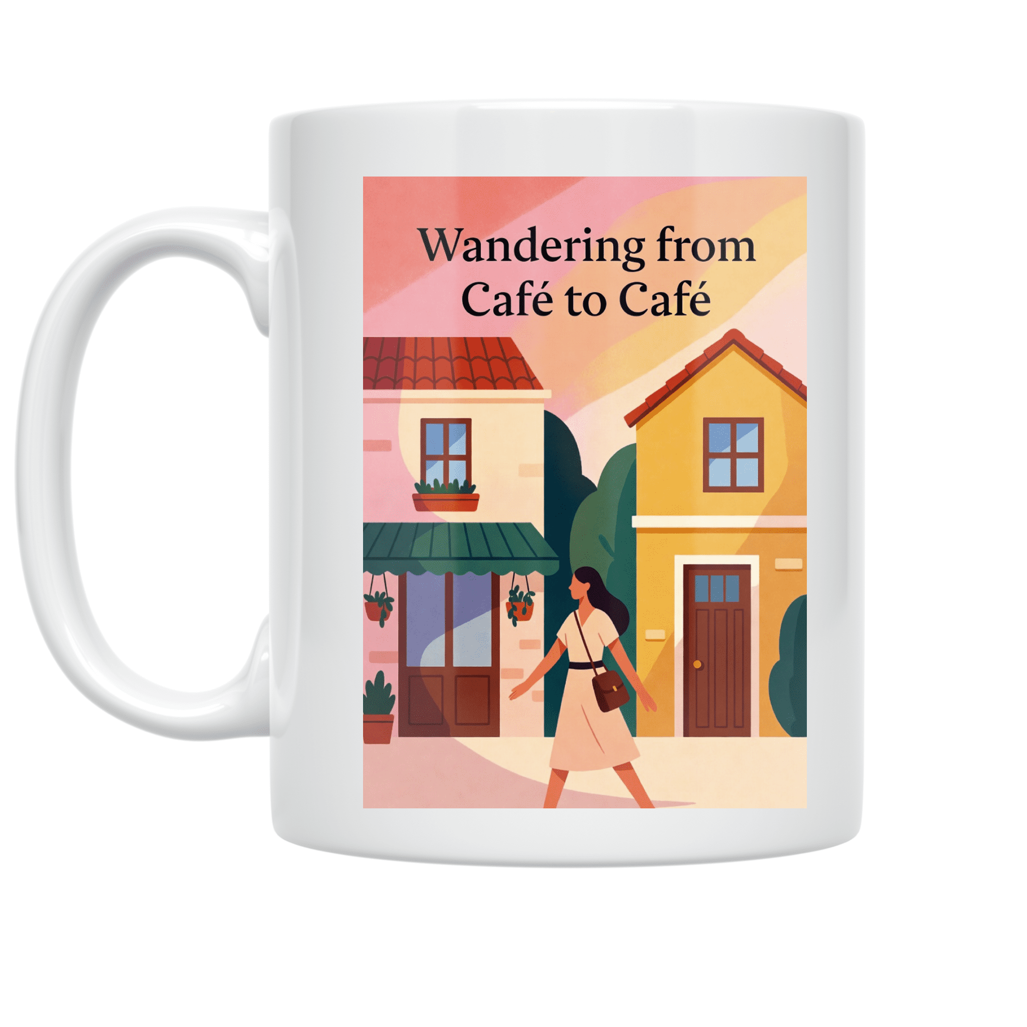 Cafe Wanderer Journey Art - Travel Journal Enthusiast - 11 oz Ceramic ...