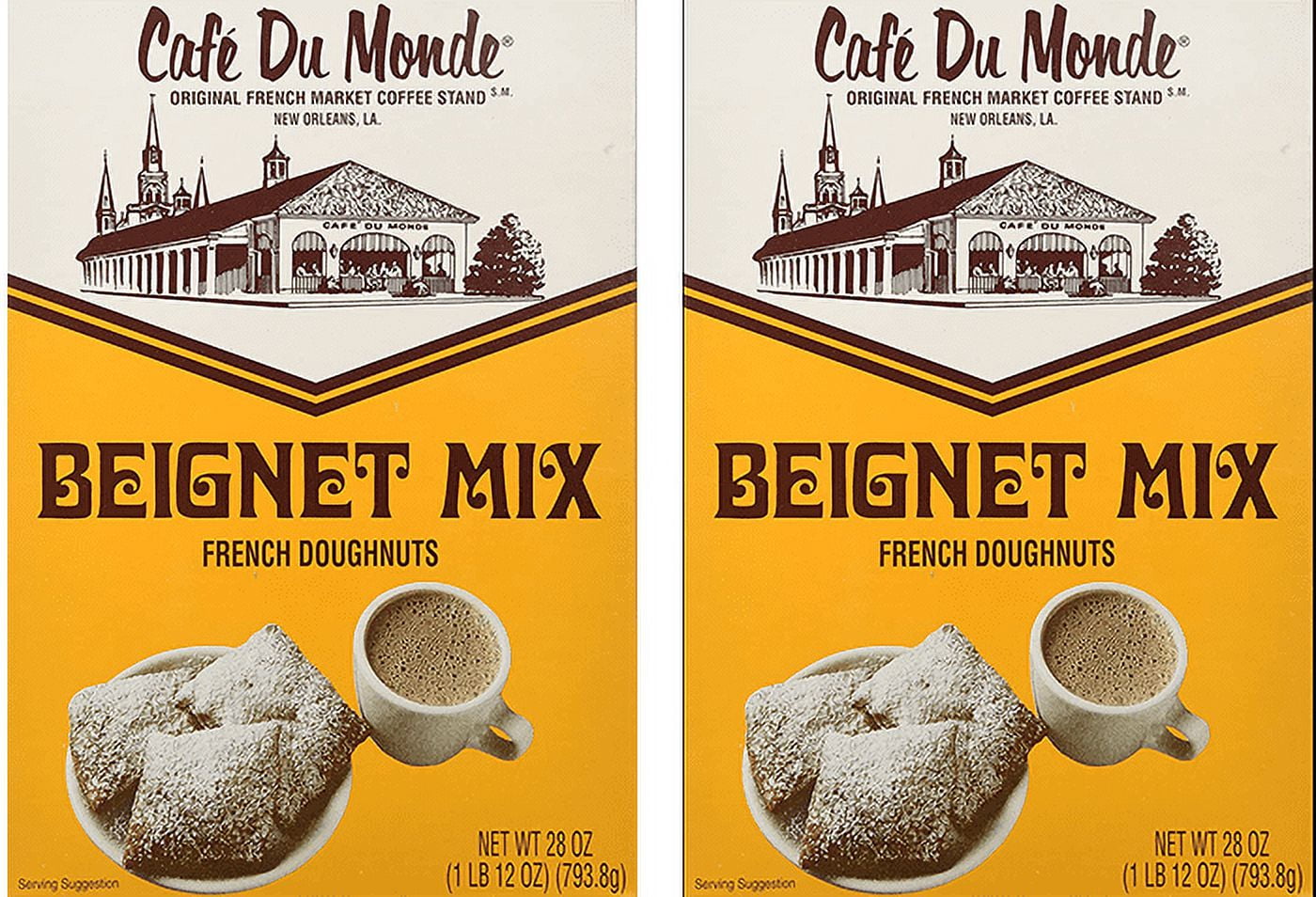 Cafe du Monde Beignet Mix with Chicory Coffee Powder, 28 oz, Pack of 2 ...
