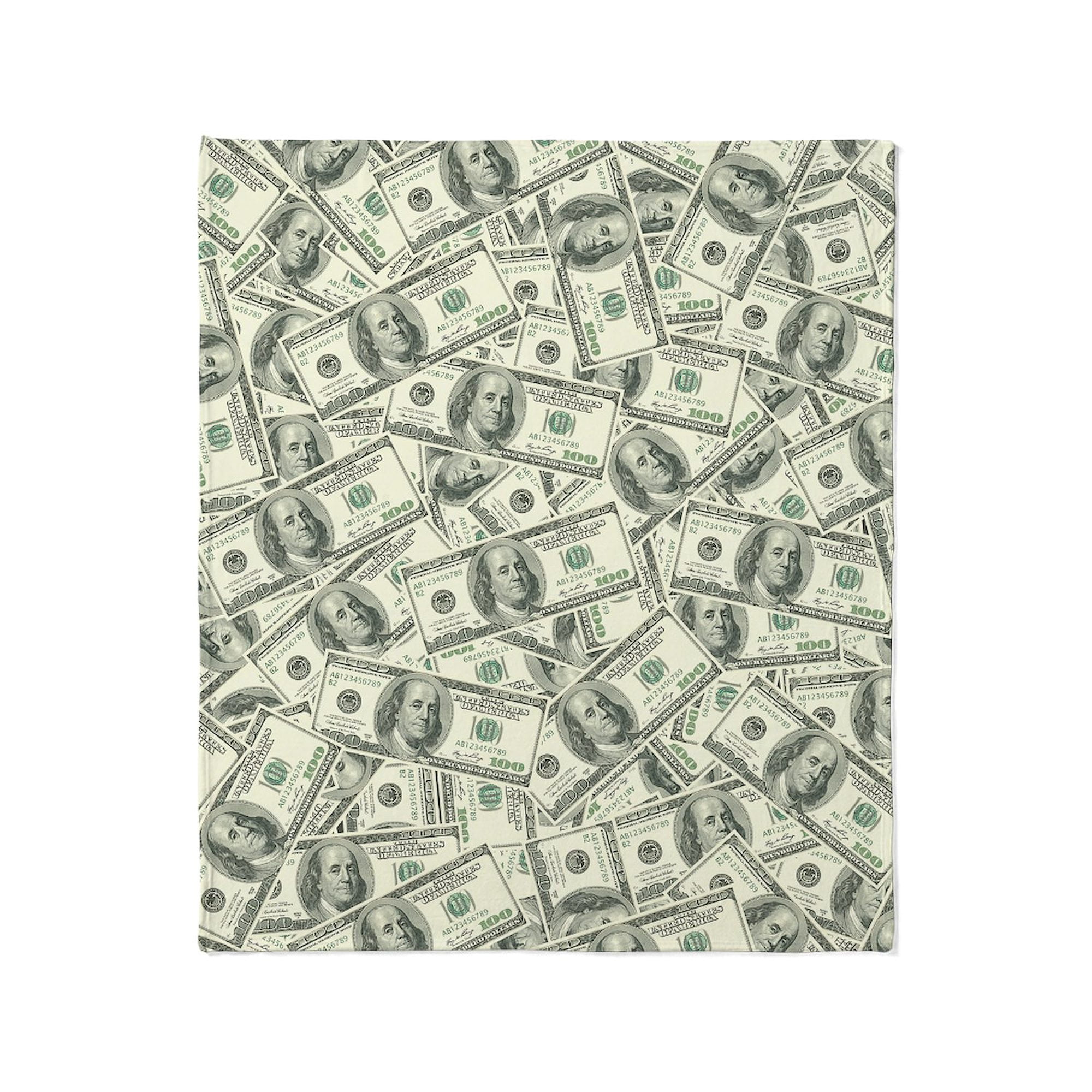 CafePress - 100 Dollar Bill Money Pattern Throw Blanket - Soft Fleece ...