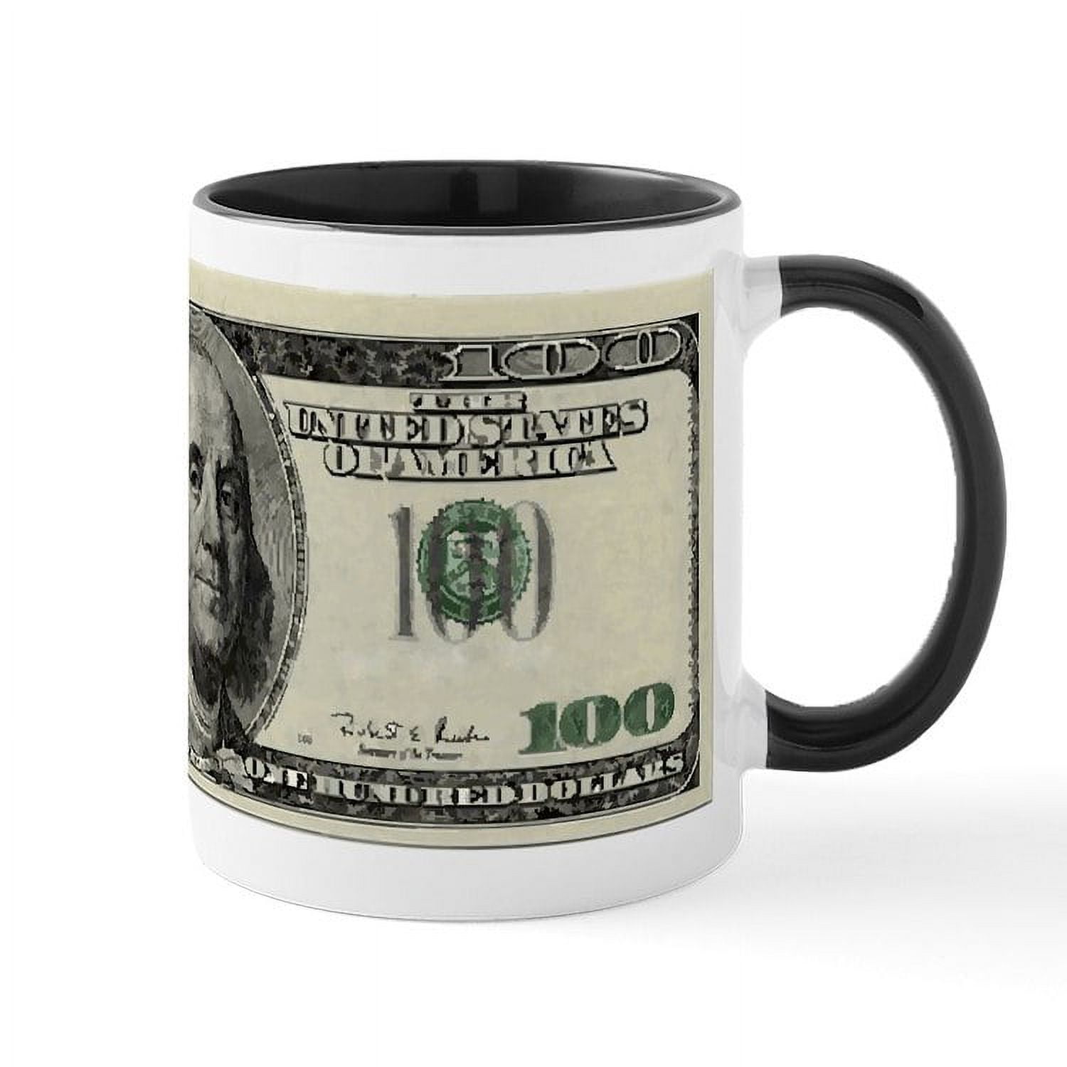 CafePress - 100 Dollar Bill Mug - 11 oz Ceramic Mug - Novelty Coffee ...