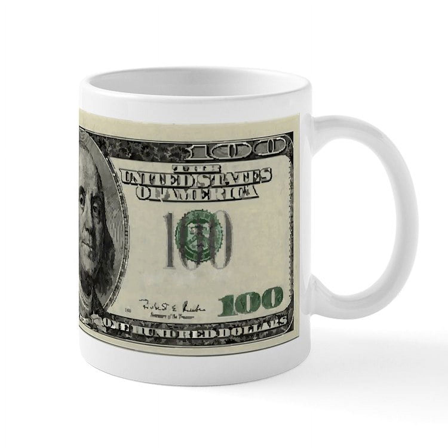CafePress - 100 Dollar Bill Mug - 11 oz Ceramic Mug - Novelty Coffee ...
