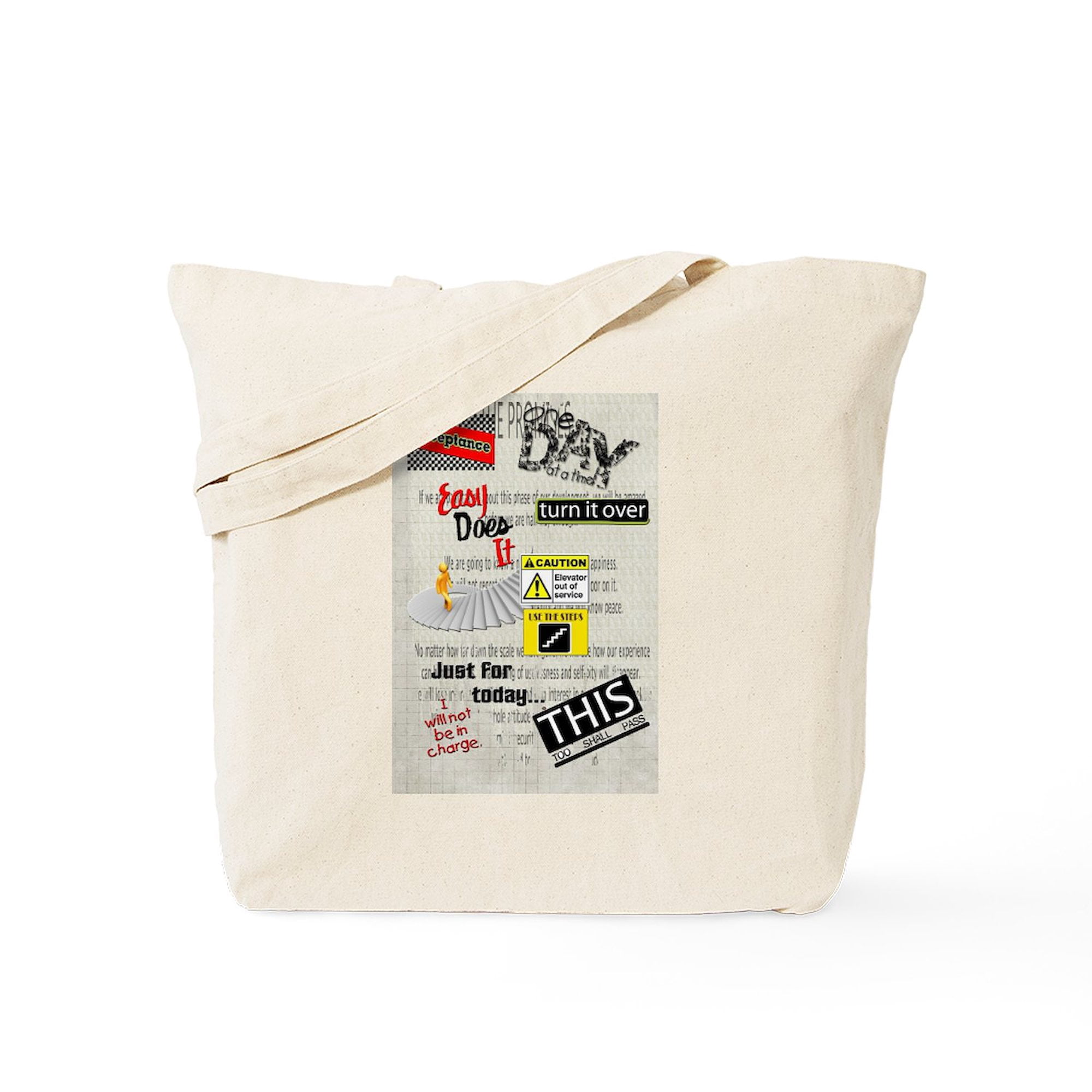 CafePress - 12 Step Slogans Tote Bag - Unisex Canvas Tote Bag, Beige, 1 ...