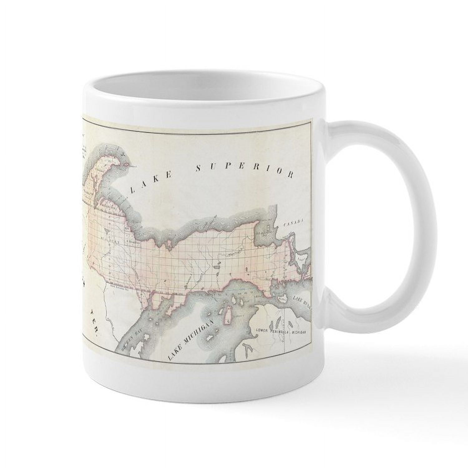 CafePress - 1849 Upper Peninsula Map Mug - 11 oz Ceramic Mug - Novelty ...
