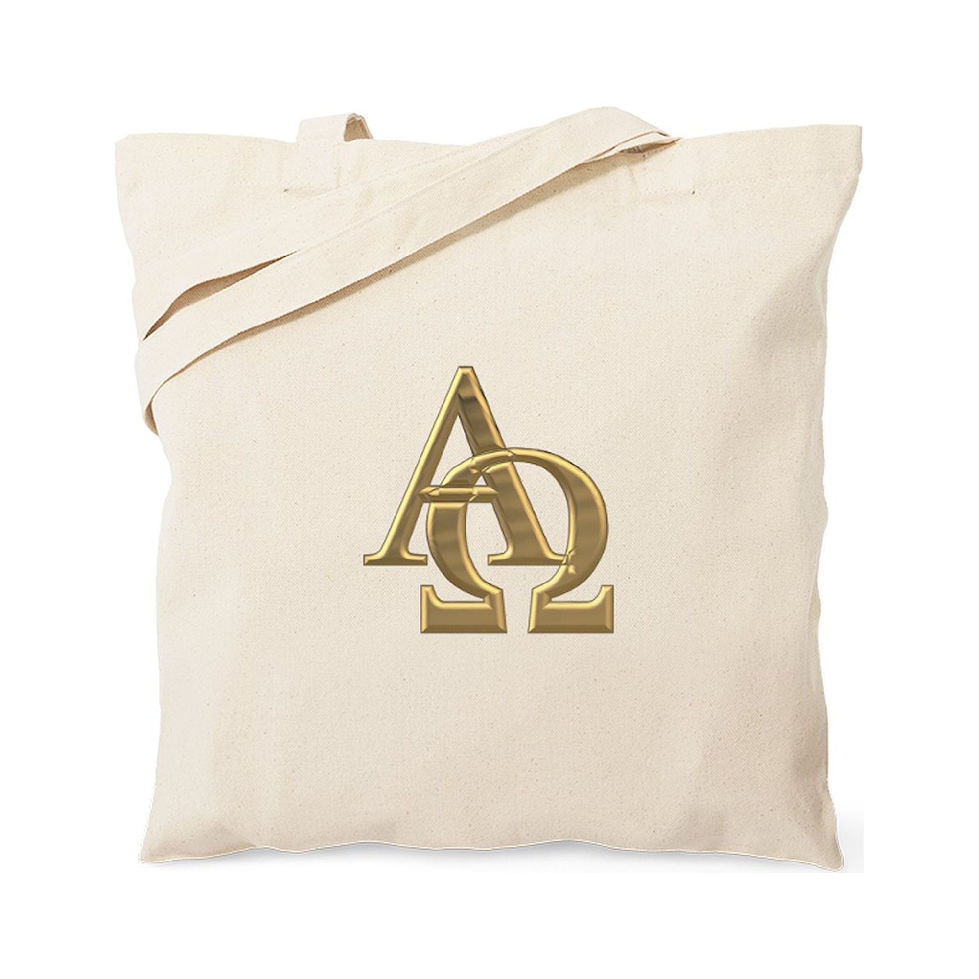CafePress - 3 D Golden Alpha And Omega Symbol Tote Bag - Unisex Canvas ...