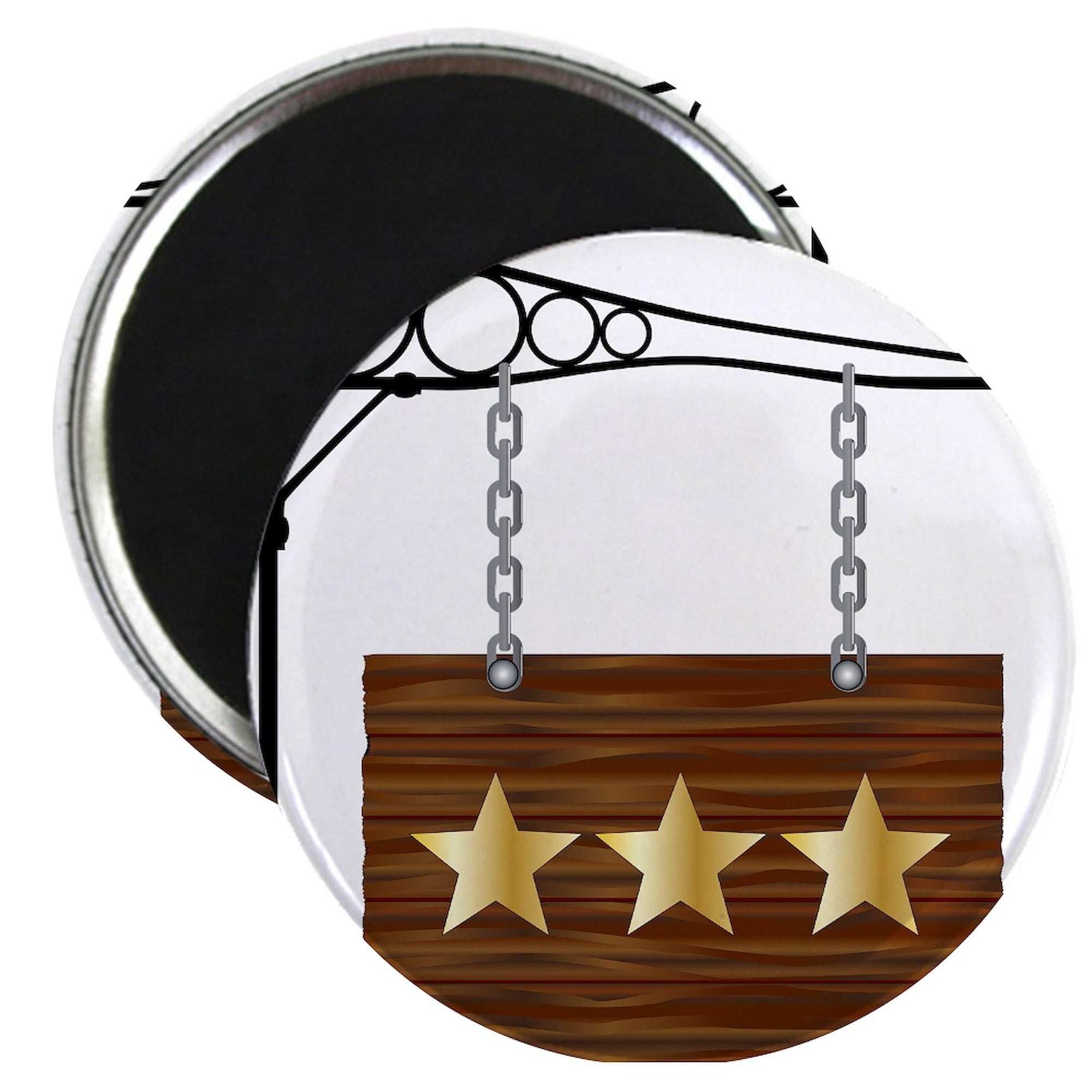 CafePress - 3 Star Hanging Sign Magnets - 2.25" Round Magnet ...