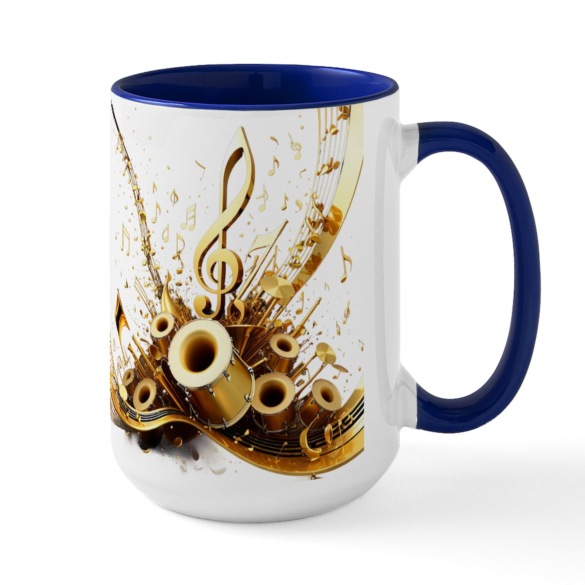 CafePress - 3D Music Notes Explosion Mugs - 15 oz Ceramic Large White ...