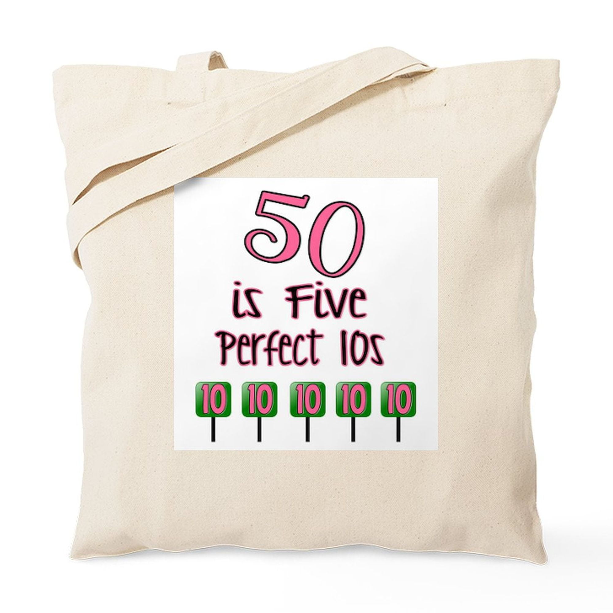 CafePress - 50 Is Five Perfect TENS Tote Bag - Unisex Canvas Tote Bag ...